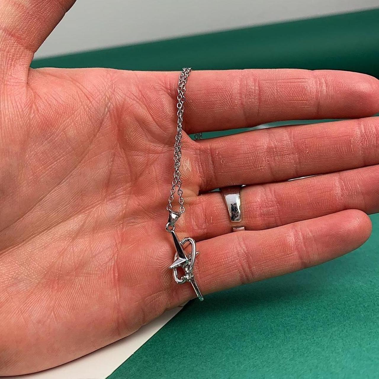 Y2k Cyber Grunge star ring with jewl style necklace.... - Depop