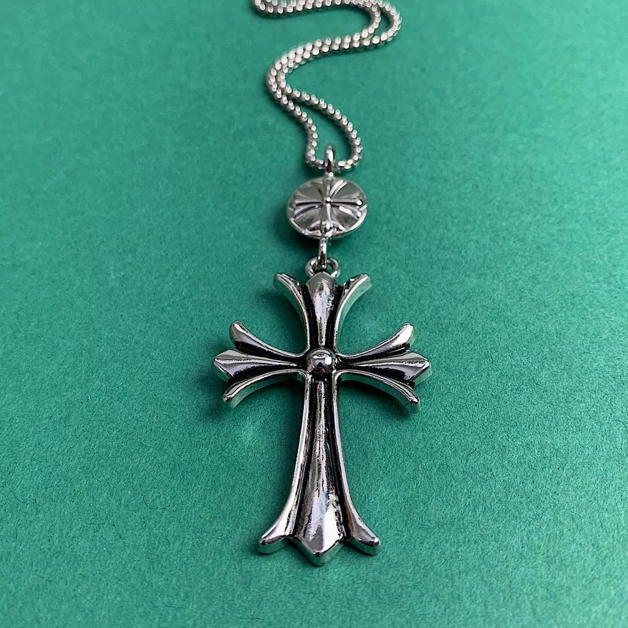Cyber 2000s y2k grunge punk opium cross pendant... - Depop