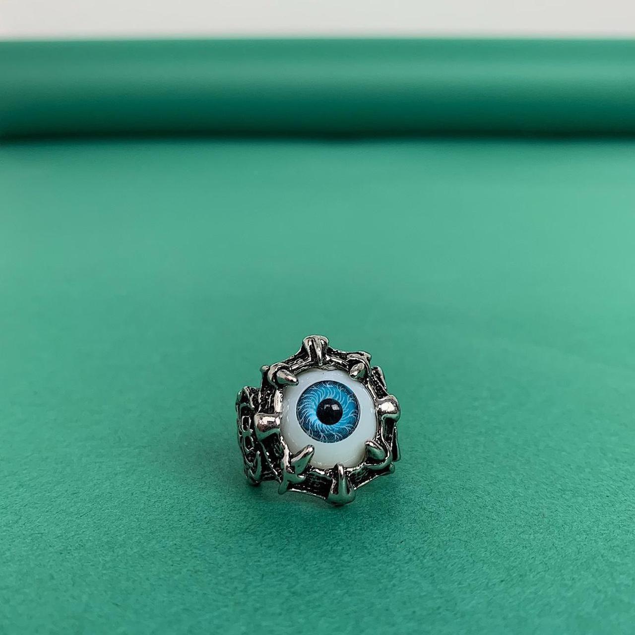 Y2k Cyber Punk 2000s style Human Eye Claw Ring. Size... - Depop