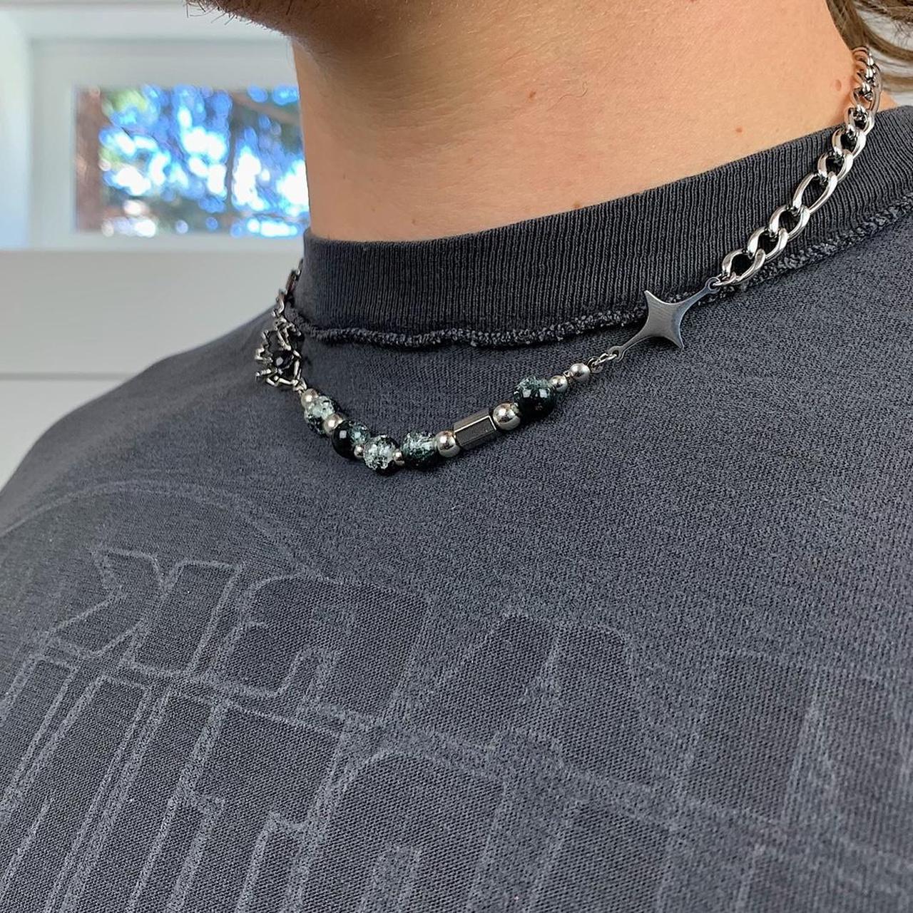 Y2k 2000s Cyber Silver Opium Spider 🕷️ Pendant beaded... - Depop