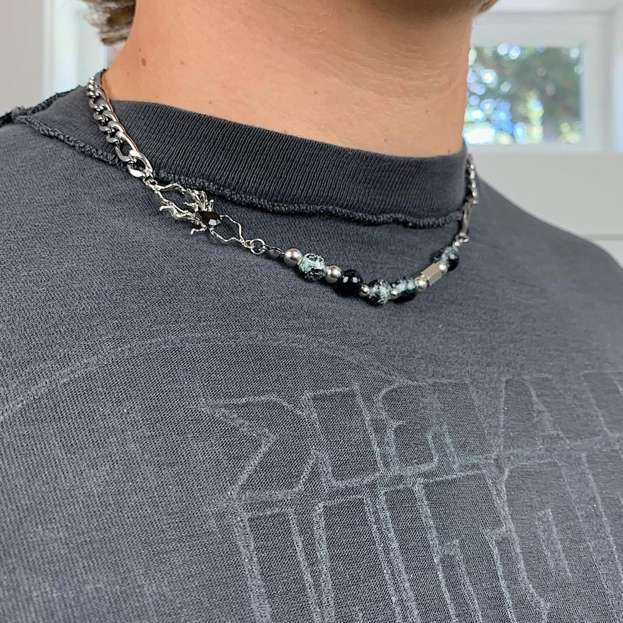 Y2k 2000s Cyber Silver Opium Spider 🕷️ Pendant beaded... - Depop