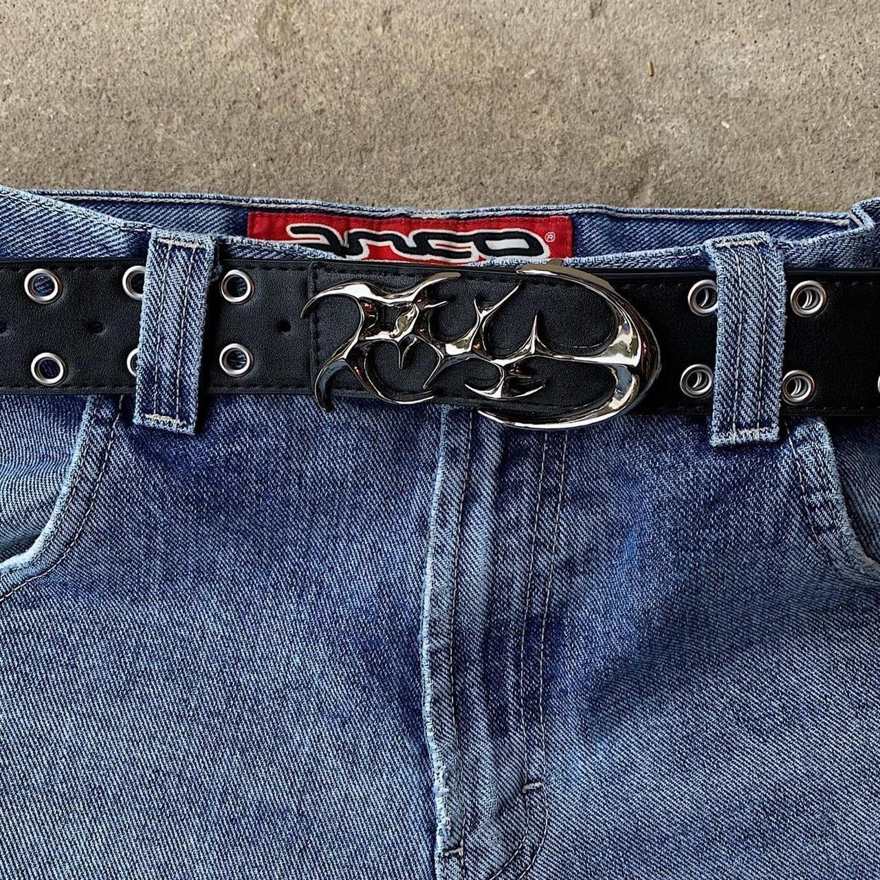 Y2k Cyber 2000s style chrome futuristic cross emblem... | Depop