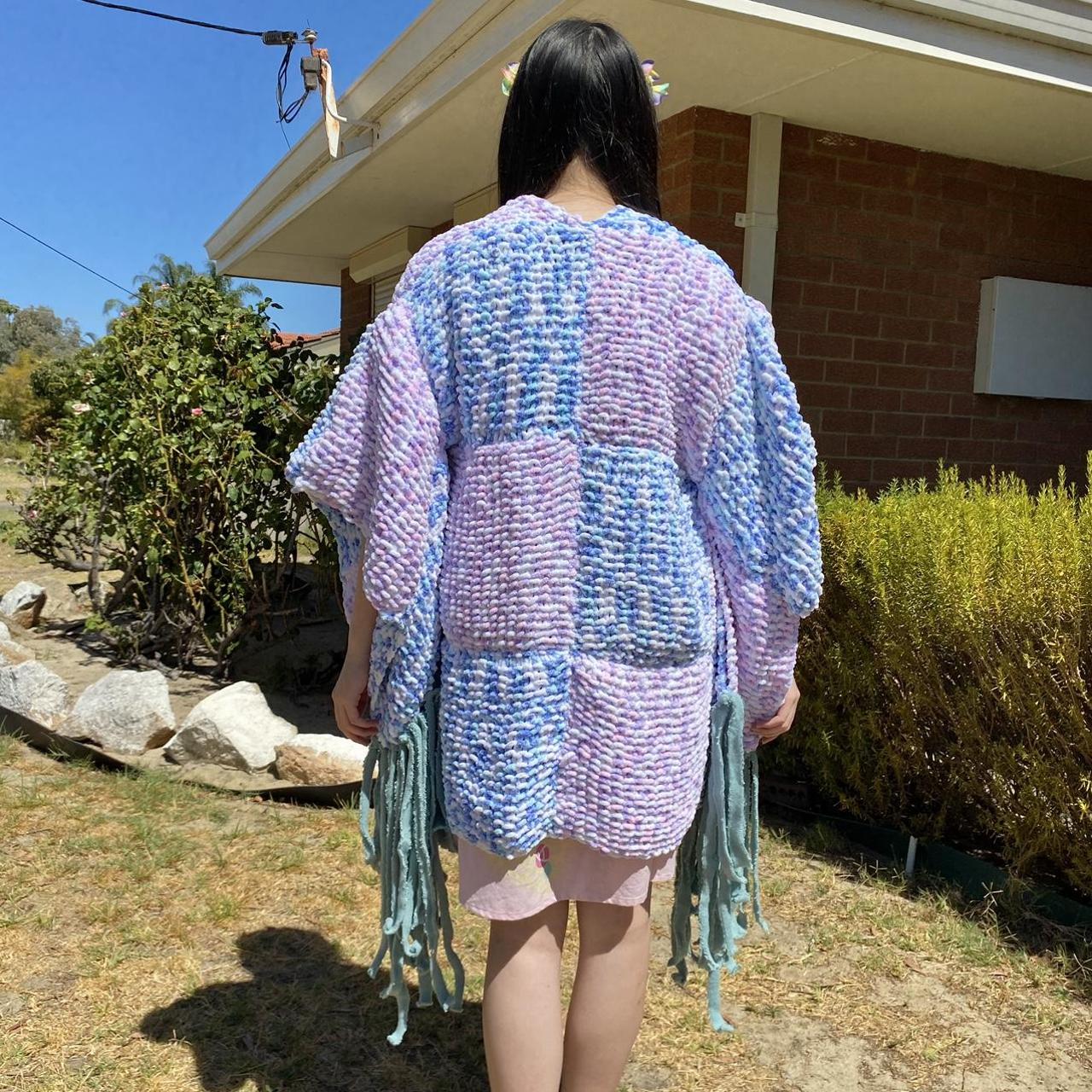 Ice Cream Knitted Haori in Winter colourway Hand... - Depop