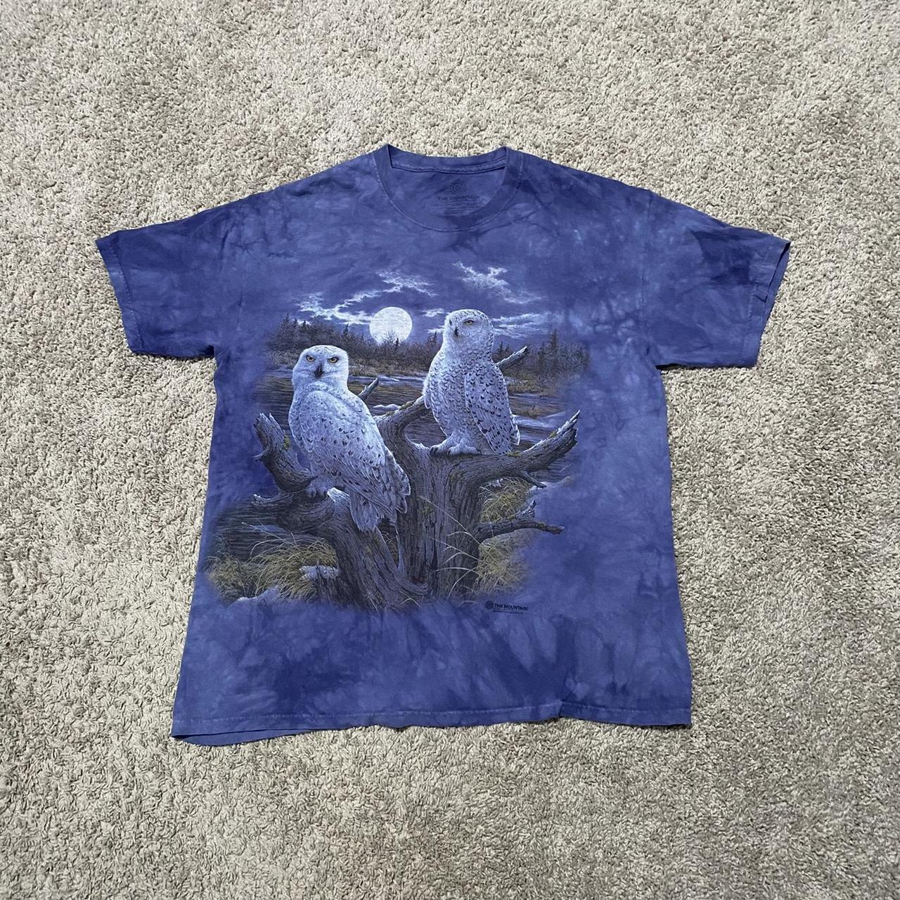 Vintage y2k The Mountain blue owl nature t-shirt - a... - Depop
