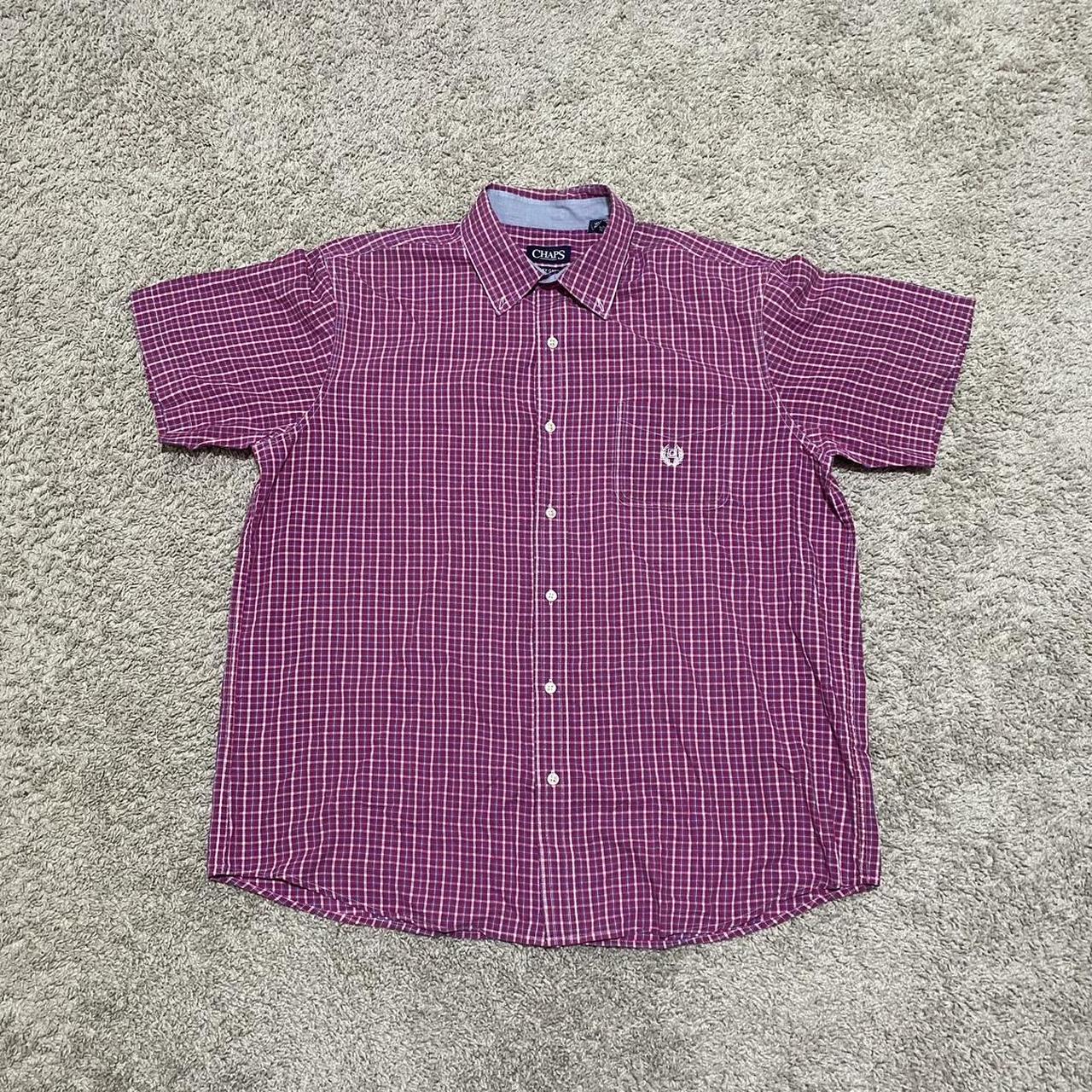 Vintage Chaps Ralph Lauren Purple and white plaid... | Depop
