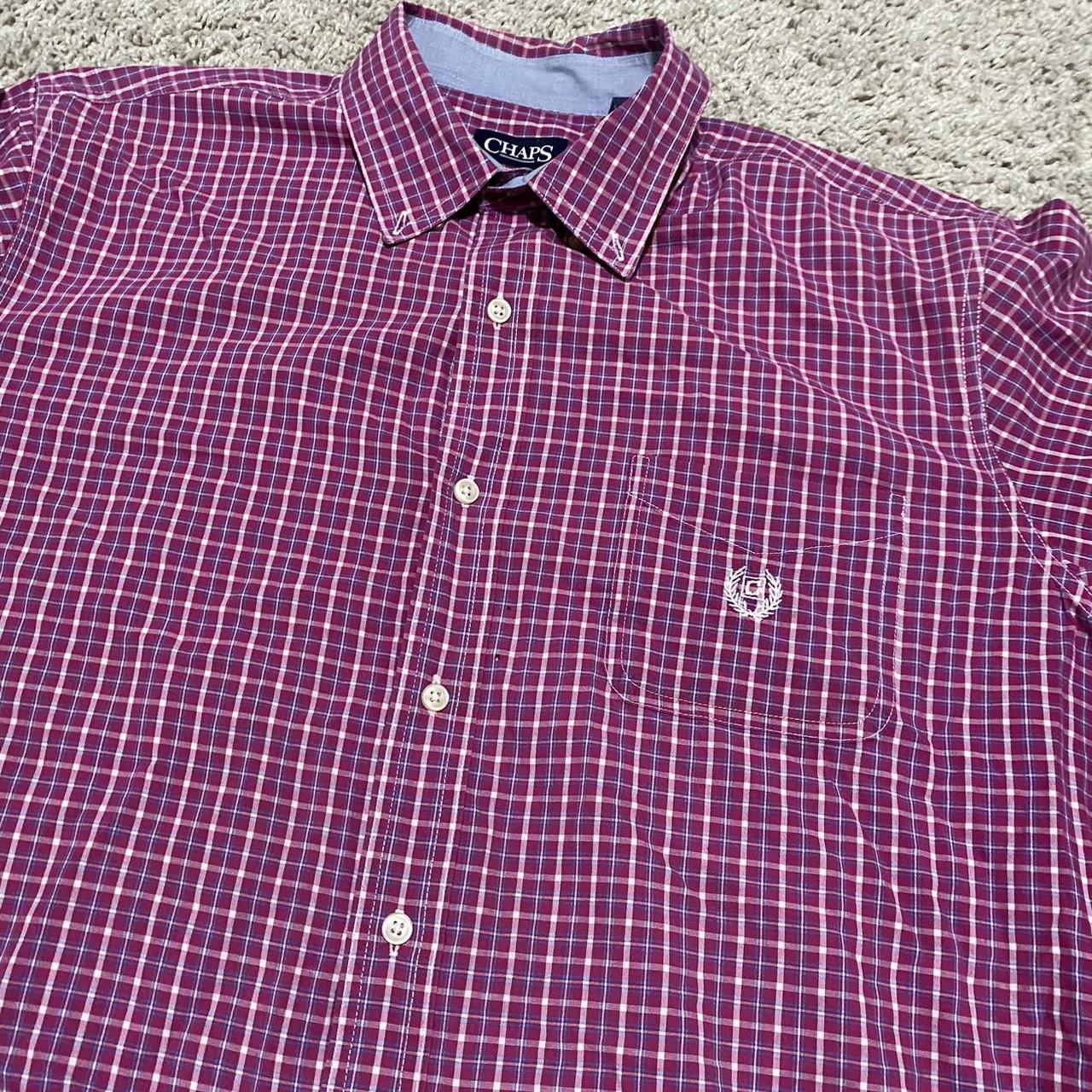 Vintage Chaps Ralph Lauren Purple and white plaid... | Depop