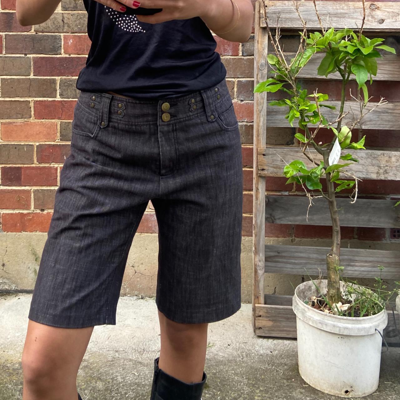 Grey/denim wash Jorts 3/4 pants Suited for a size 8,... - Depop