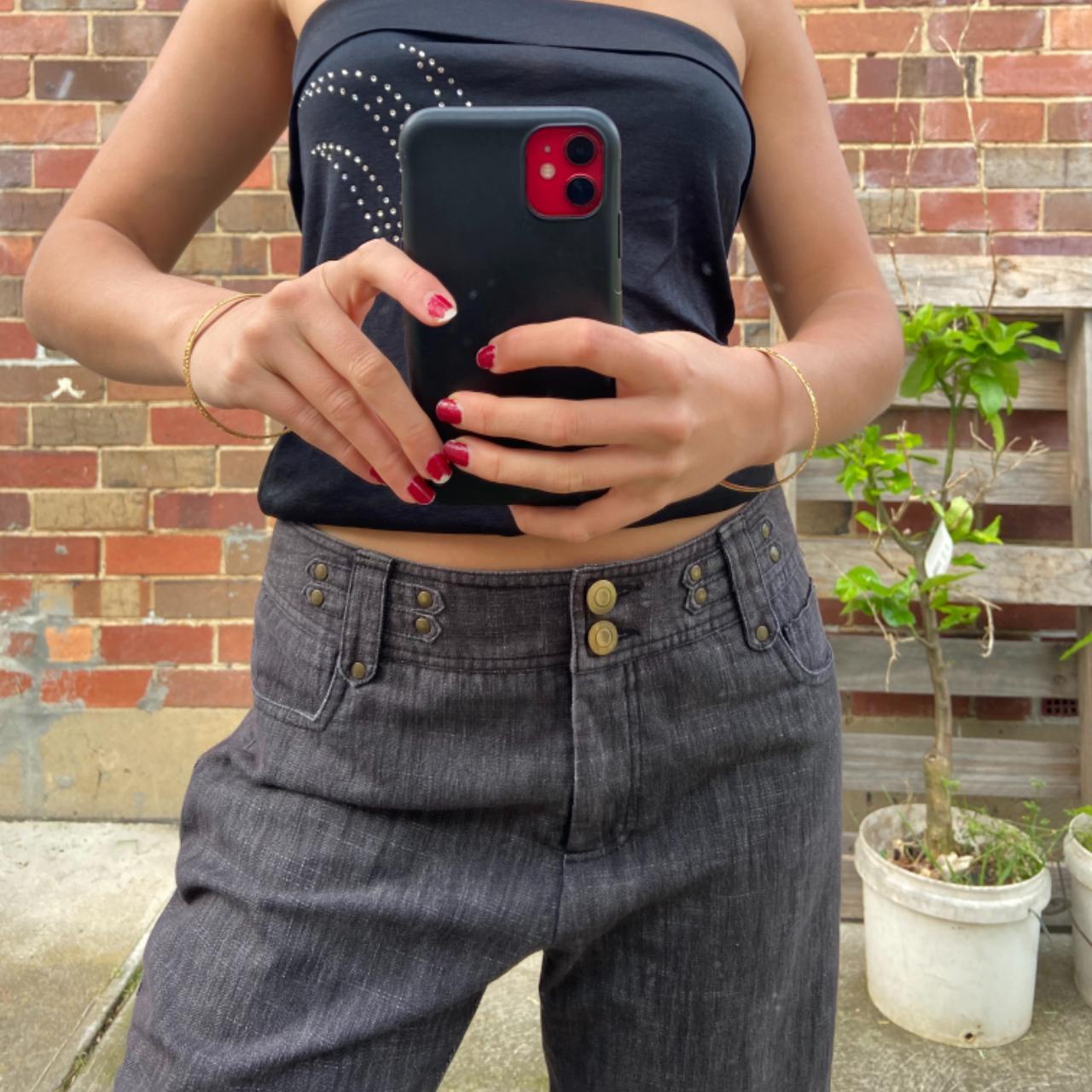 Grey/denim wash Jorts 3/4 pants Suited for a size 8,... - Depop