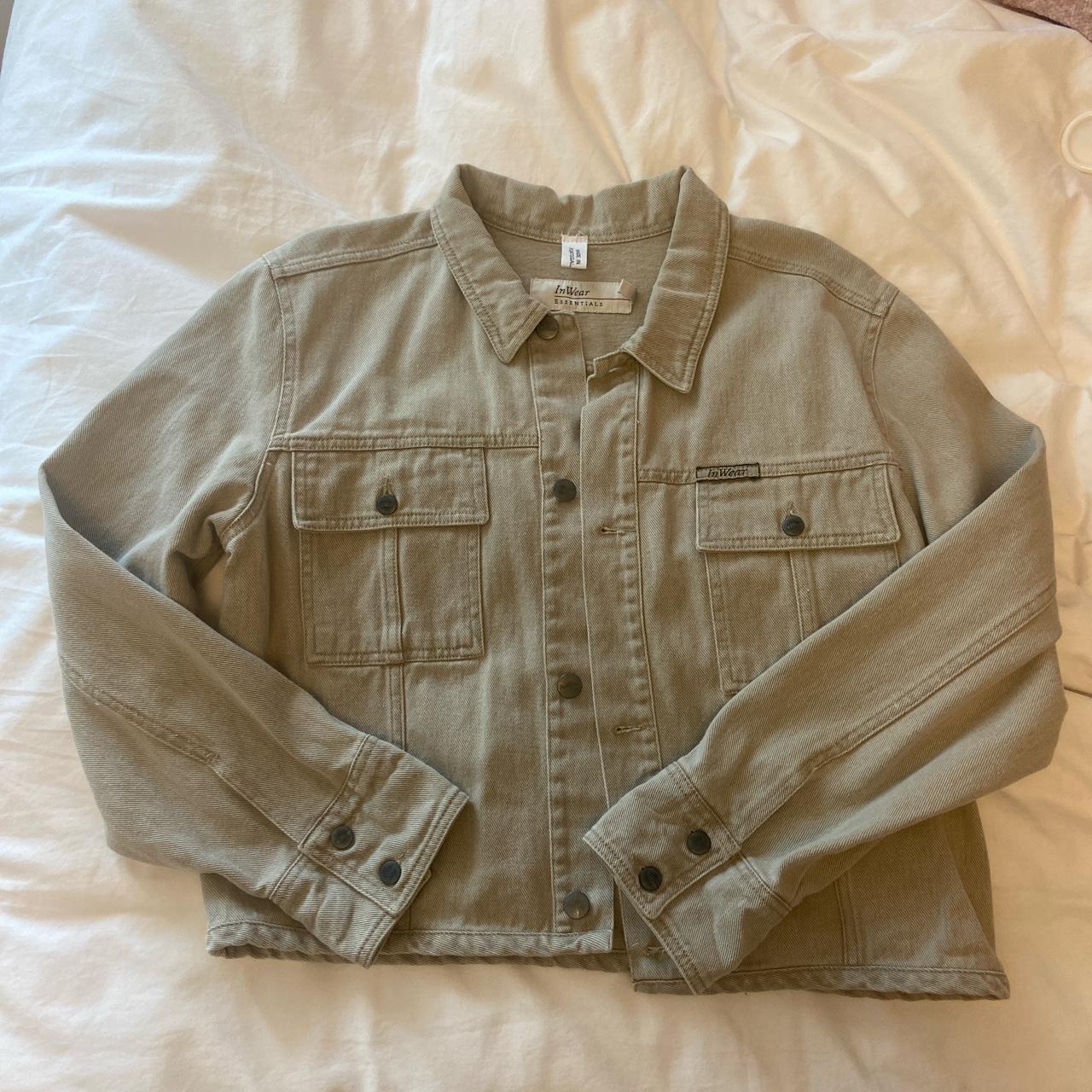 Tan Denim Jacket - Made in Portugal - cropped - fits... - Depop