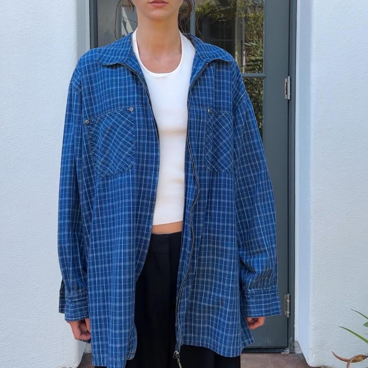 vintage checkered zip up brand is cherokee tag for... | Depop