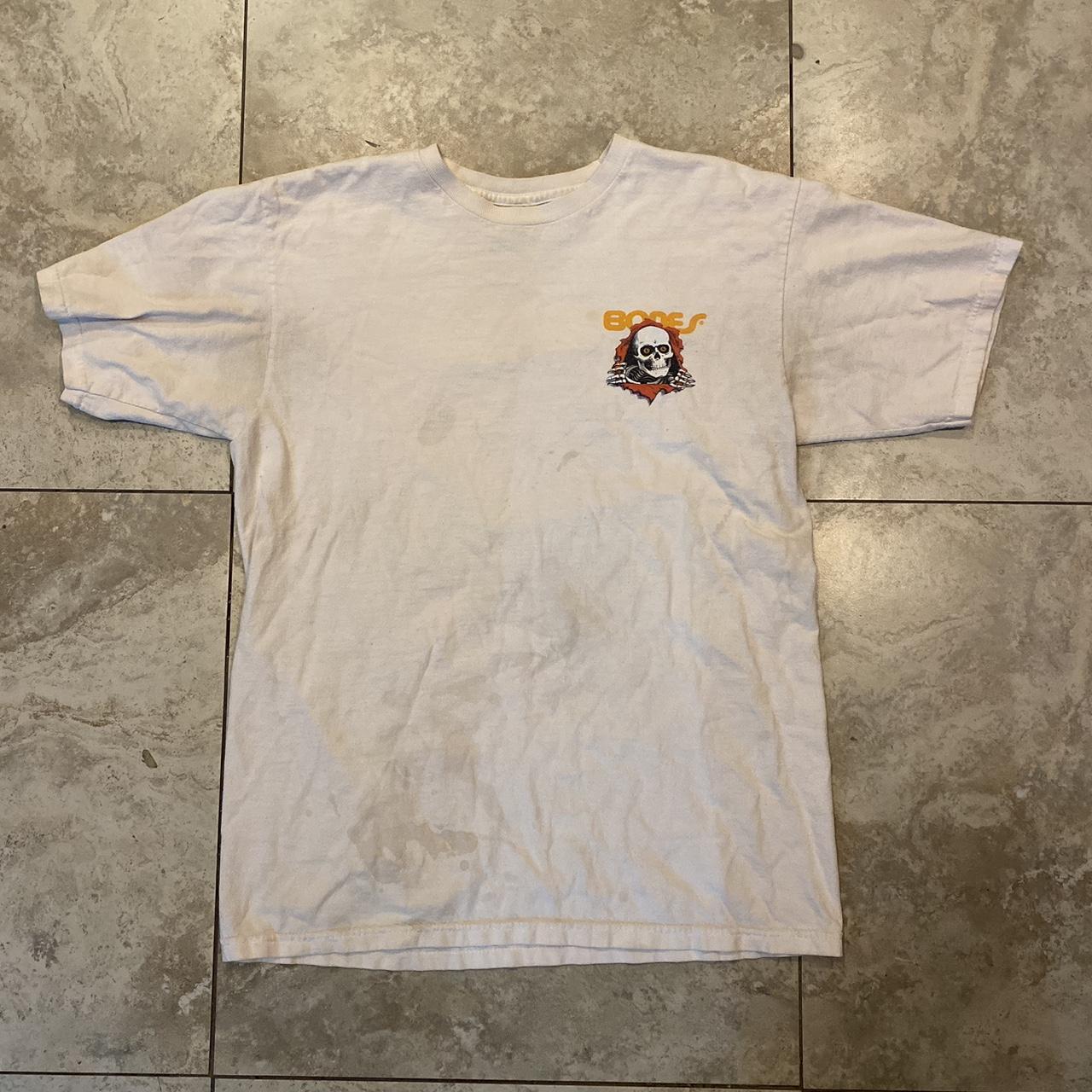 powell peralta bones ripper skeleton white t... - Depop