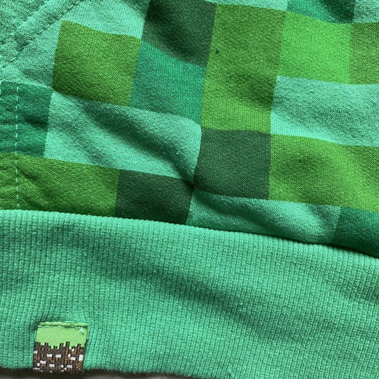 Minecraft Creeper zip up hoodie with mesh creeper... - Depop