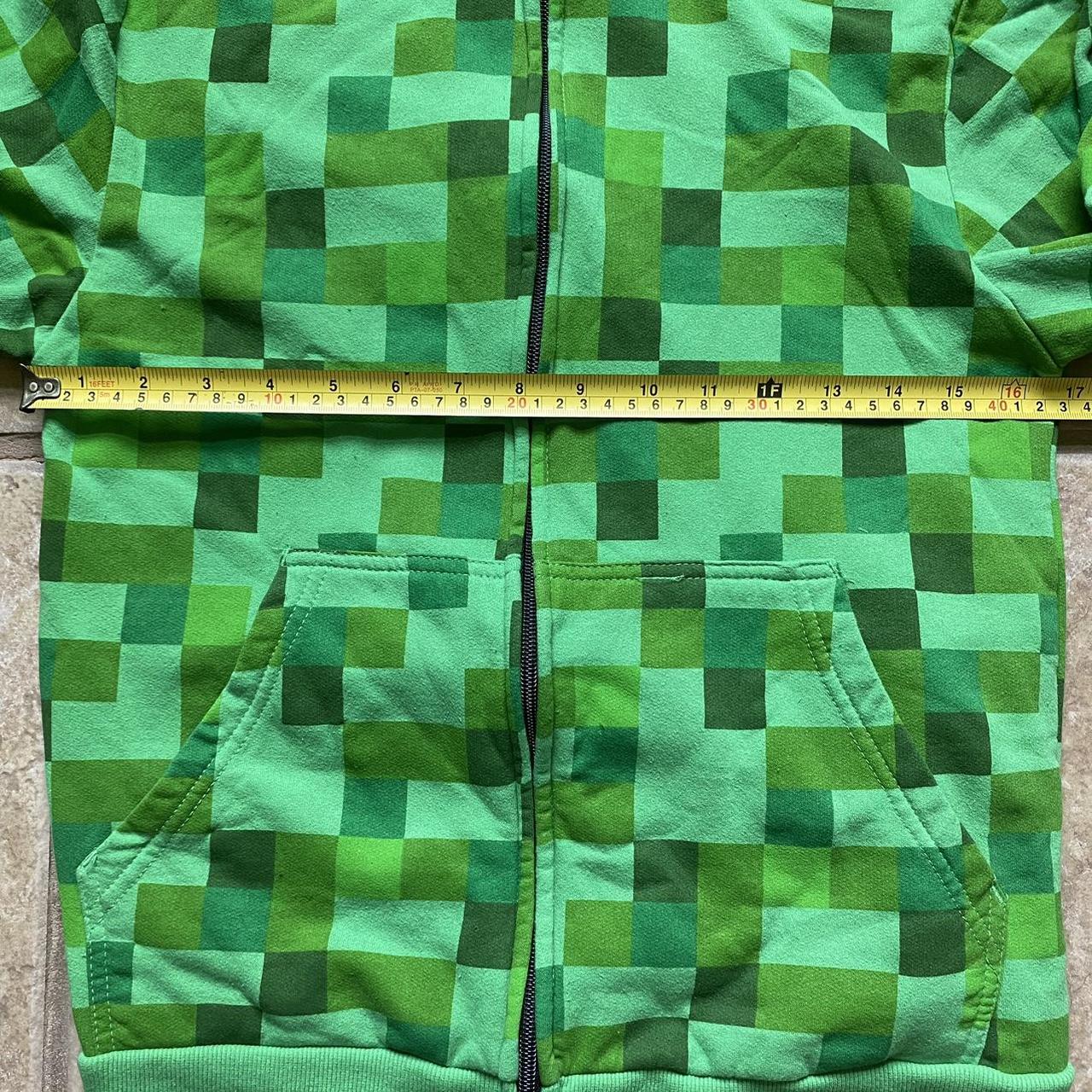 Minecraft Creeper zip up hoodie with mesh creeper... - Depop