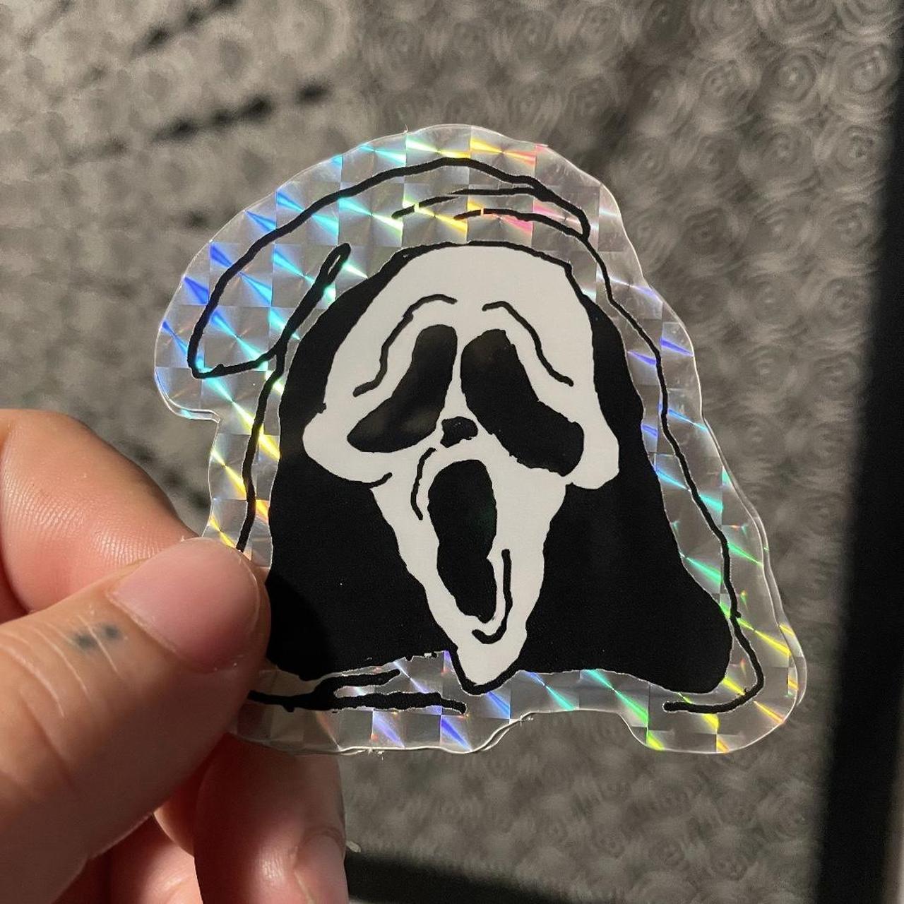Ghost face prismatic sticker Digital art created by... - Depop