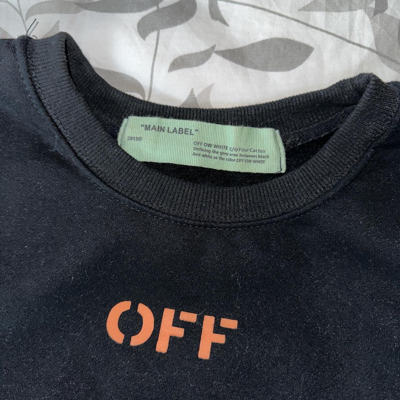 Off-White Women's Black and Orange Jumper | Depop