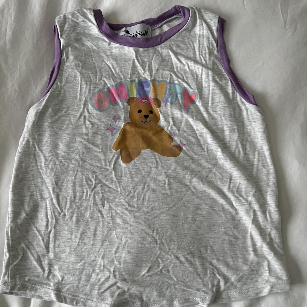 O-MIGHTY teddy bear tank top. the material is soo... - Depop