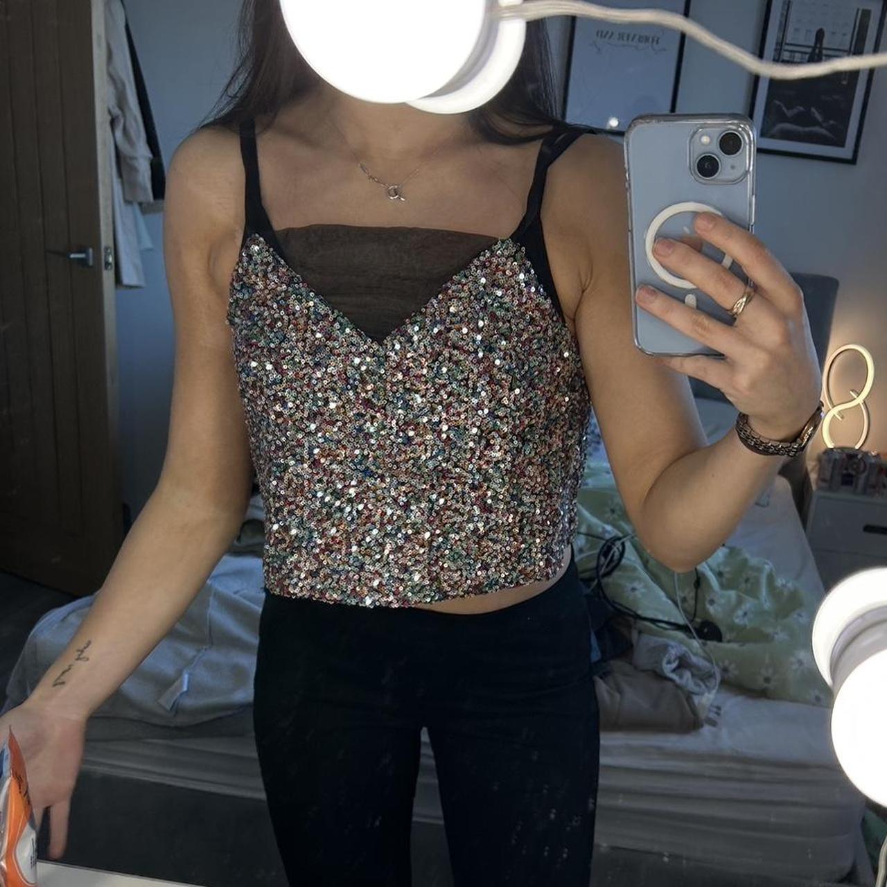ASOS sequins top Only worn a handful of times Size... - Depop