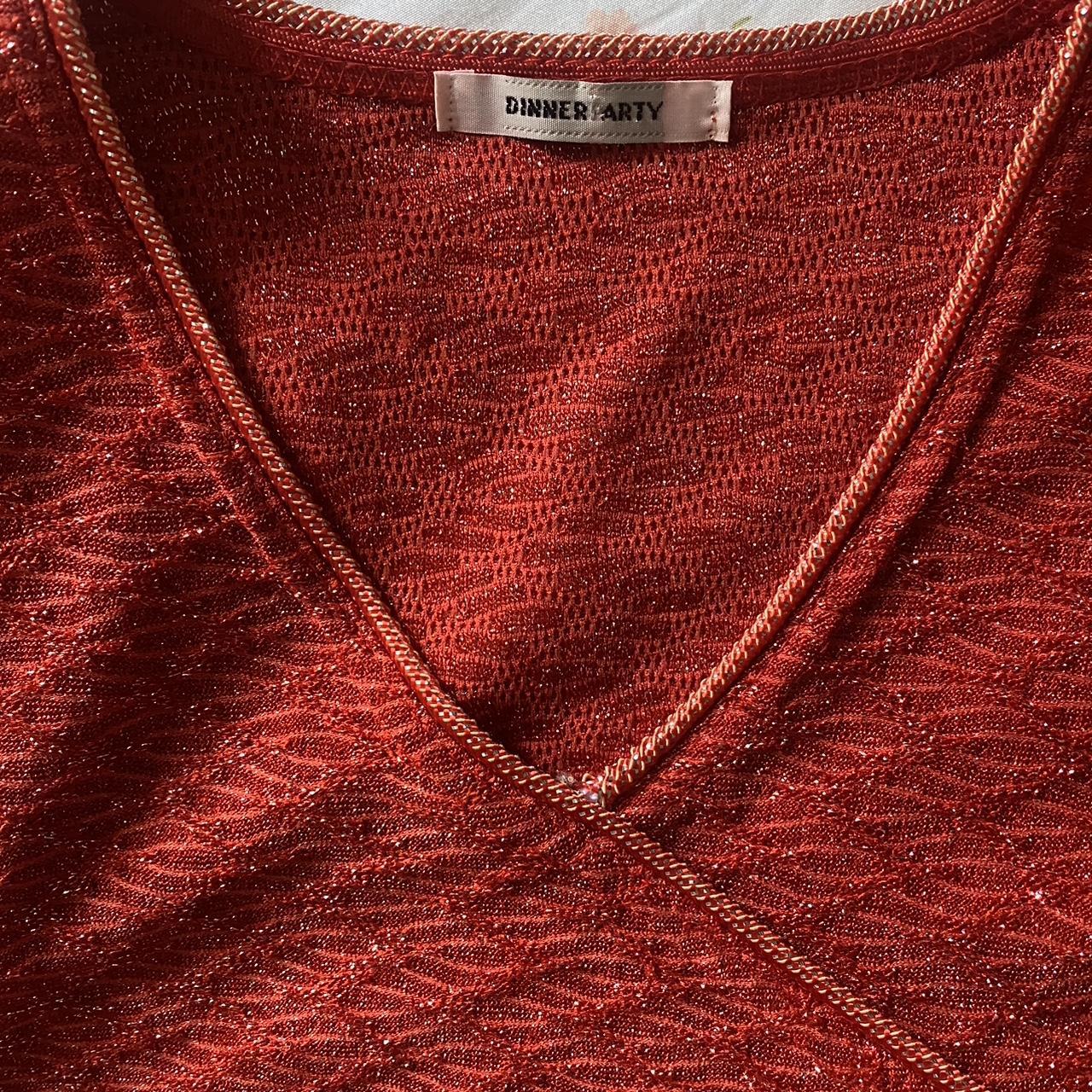 90s sparkly red top Dinner party brand Small/medium - Depop