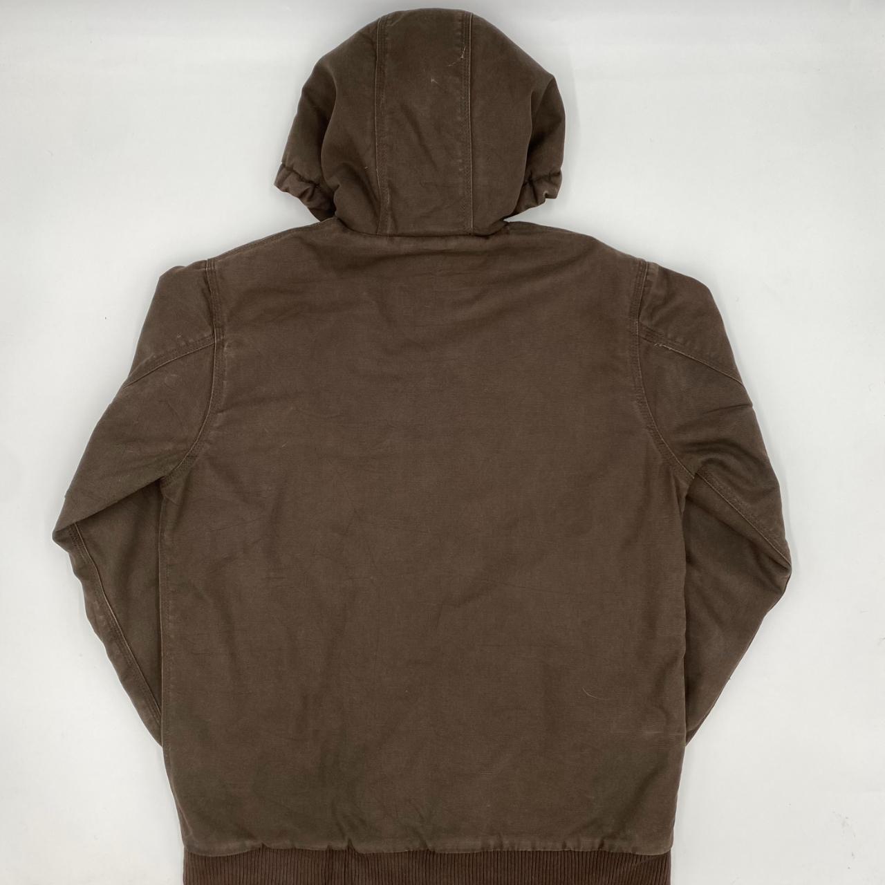 Carhartt Jacket Chocolate brown thick canvas hooded... - Depop