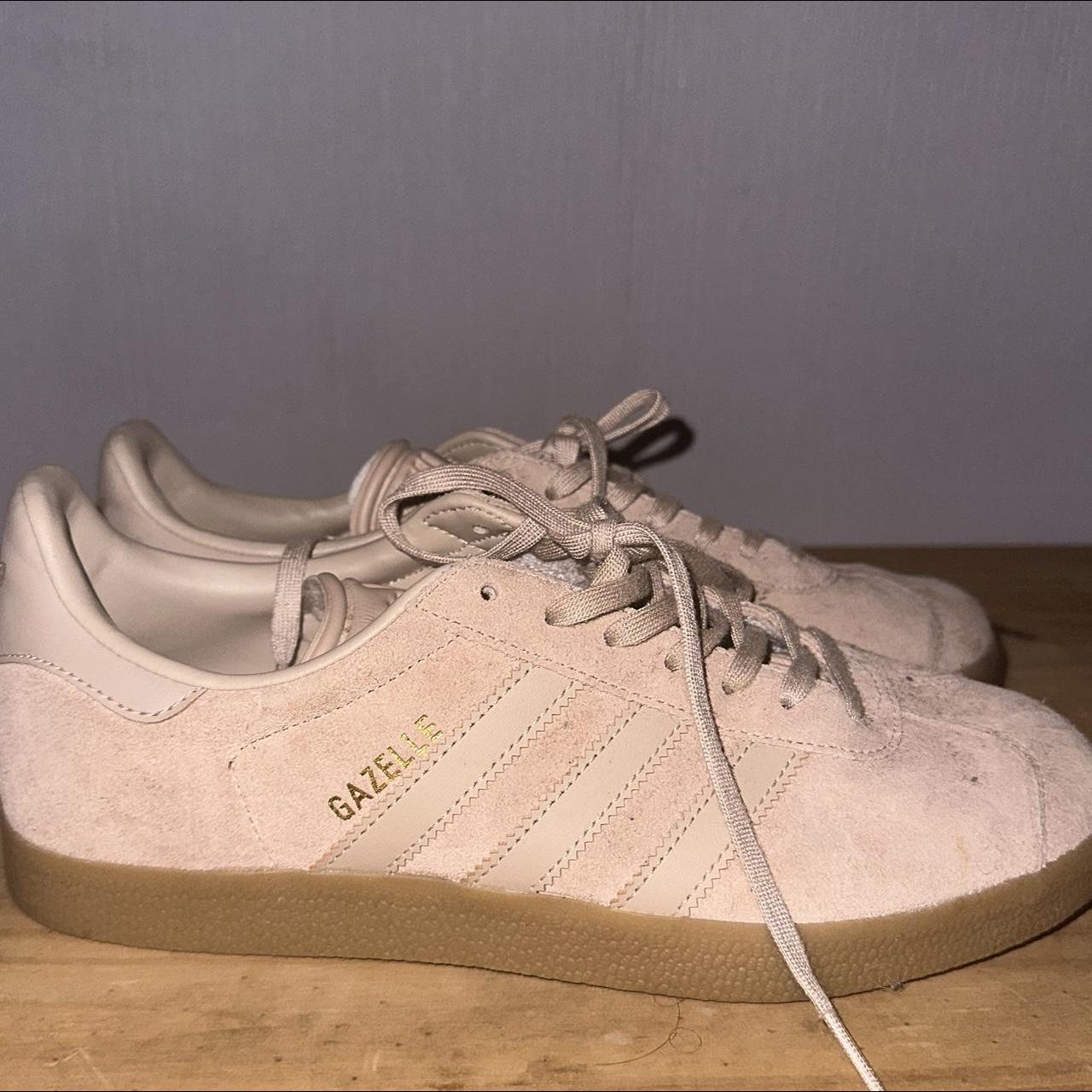 Adidas Originals Beige Gazelle Trainers with Gum... - Depop