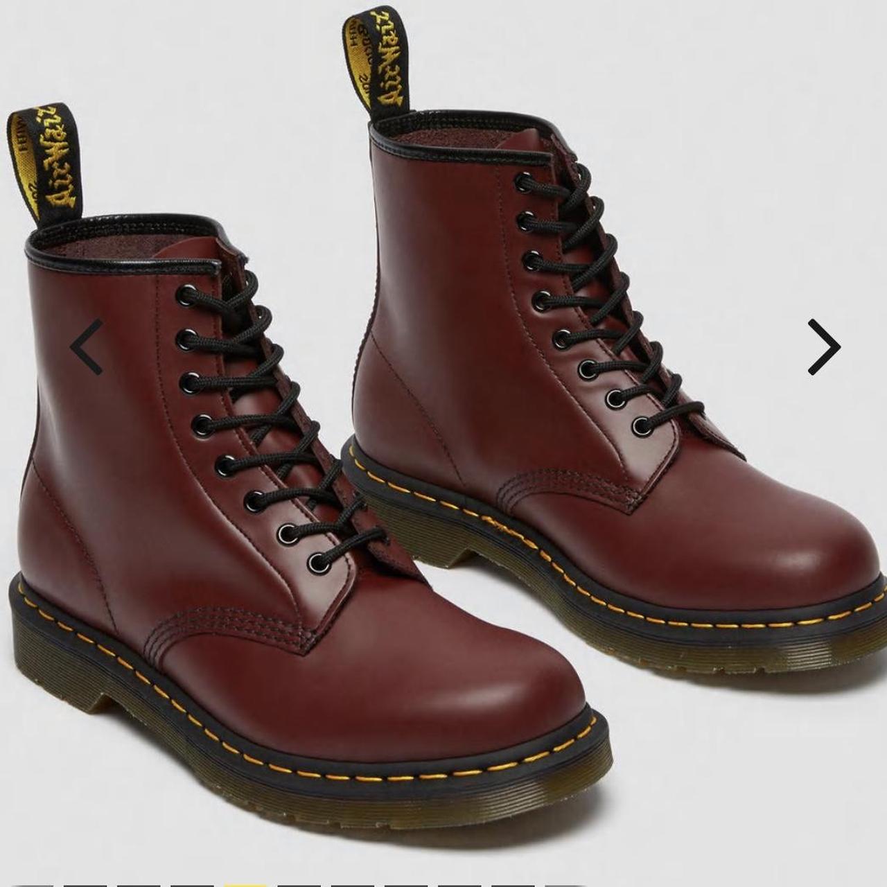 Cherry Red Leather Dr. Martens Boots Originally... - Depop