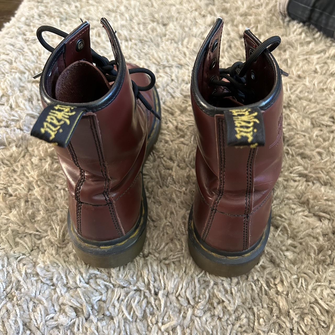 Cherry Red Leather Dr. Martens Boots Originally... - Depop