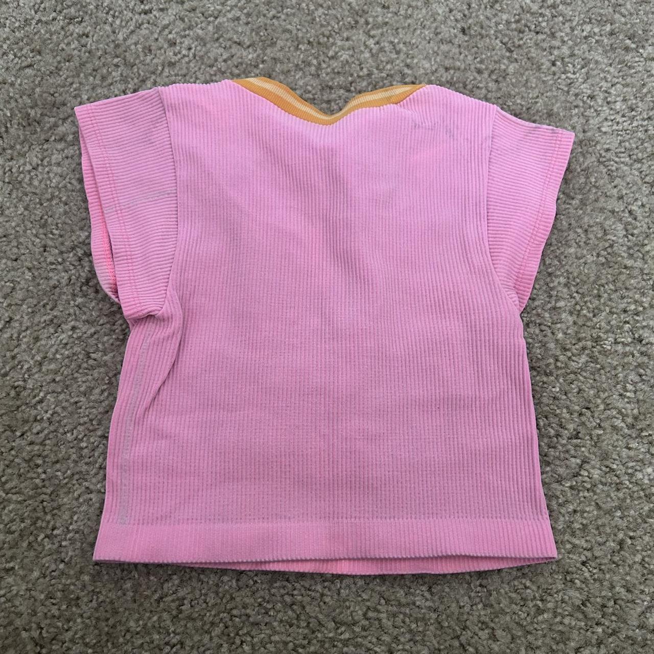 Neon pink urban outfitters go for gold top Small... - Depop