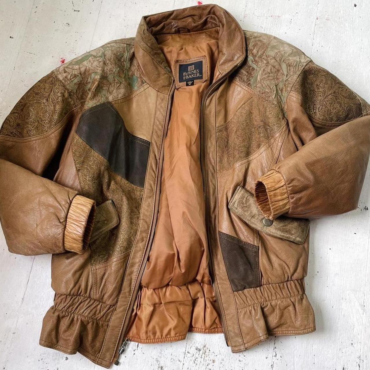 vintage patchwork leather jacket!🤞🏼 Designer make... - Depop