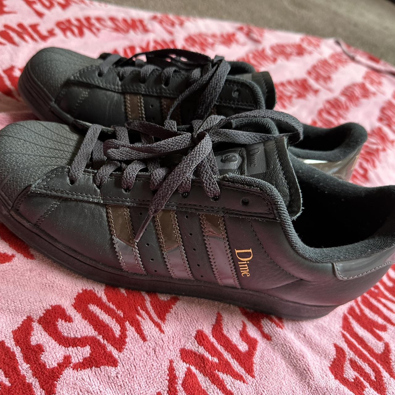 adidas superstar x dime shoes 9.5 used twice - Depop