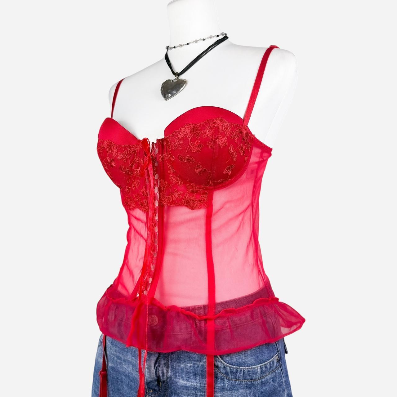🌹Early 2000’s Frilly Sheer Bustier🌹 -Brand: Cato... | Depop