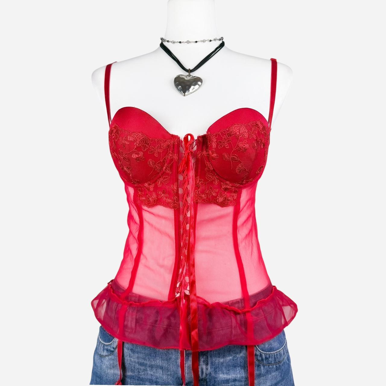🌹Early 2000’s Frilly Sheer Bustier🌹 -Brand: Cato... | Depop