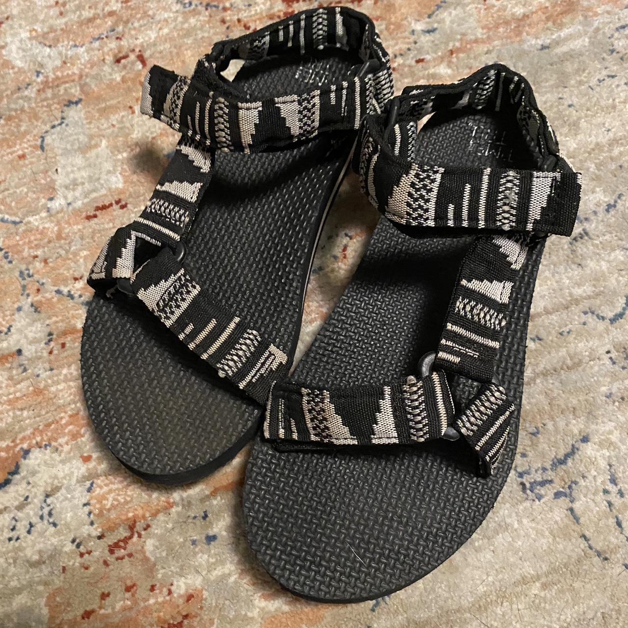 Cute teva style sandals Black and white details,... - Depop