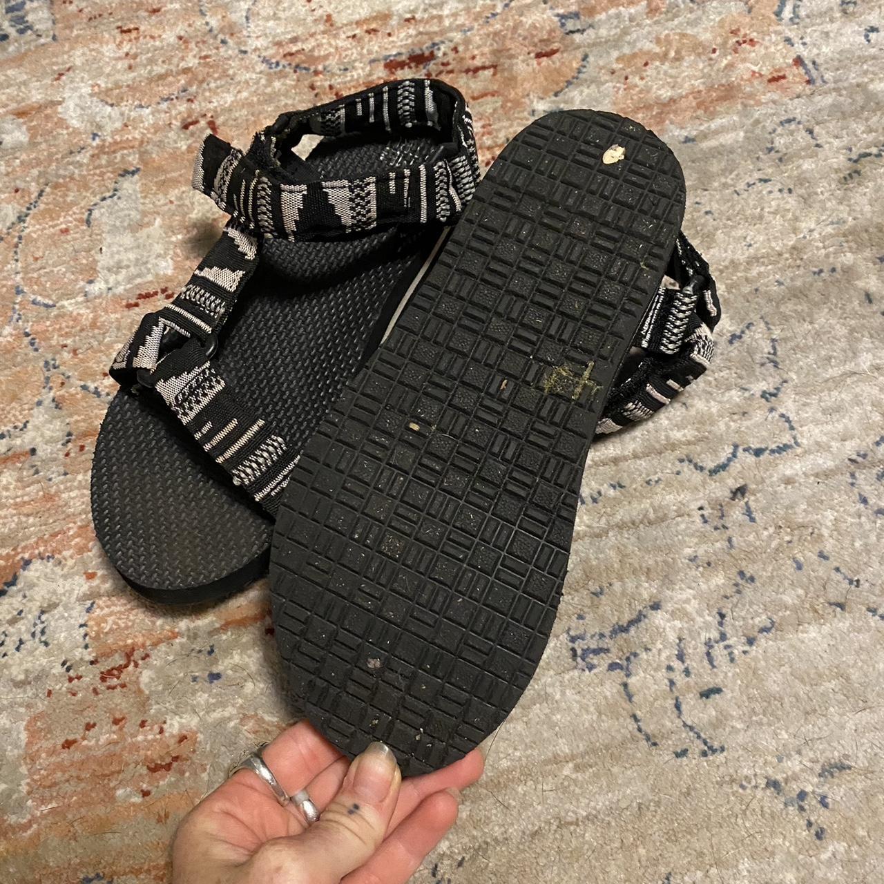 Cute teva style sandals Black and white details,... - Depop