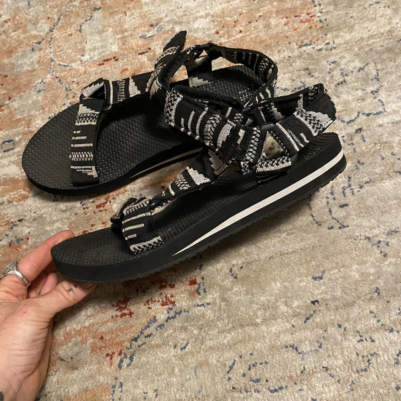 Cute teva style sandals Black and white details,... - Depop