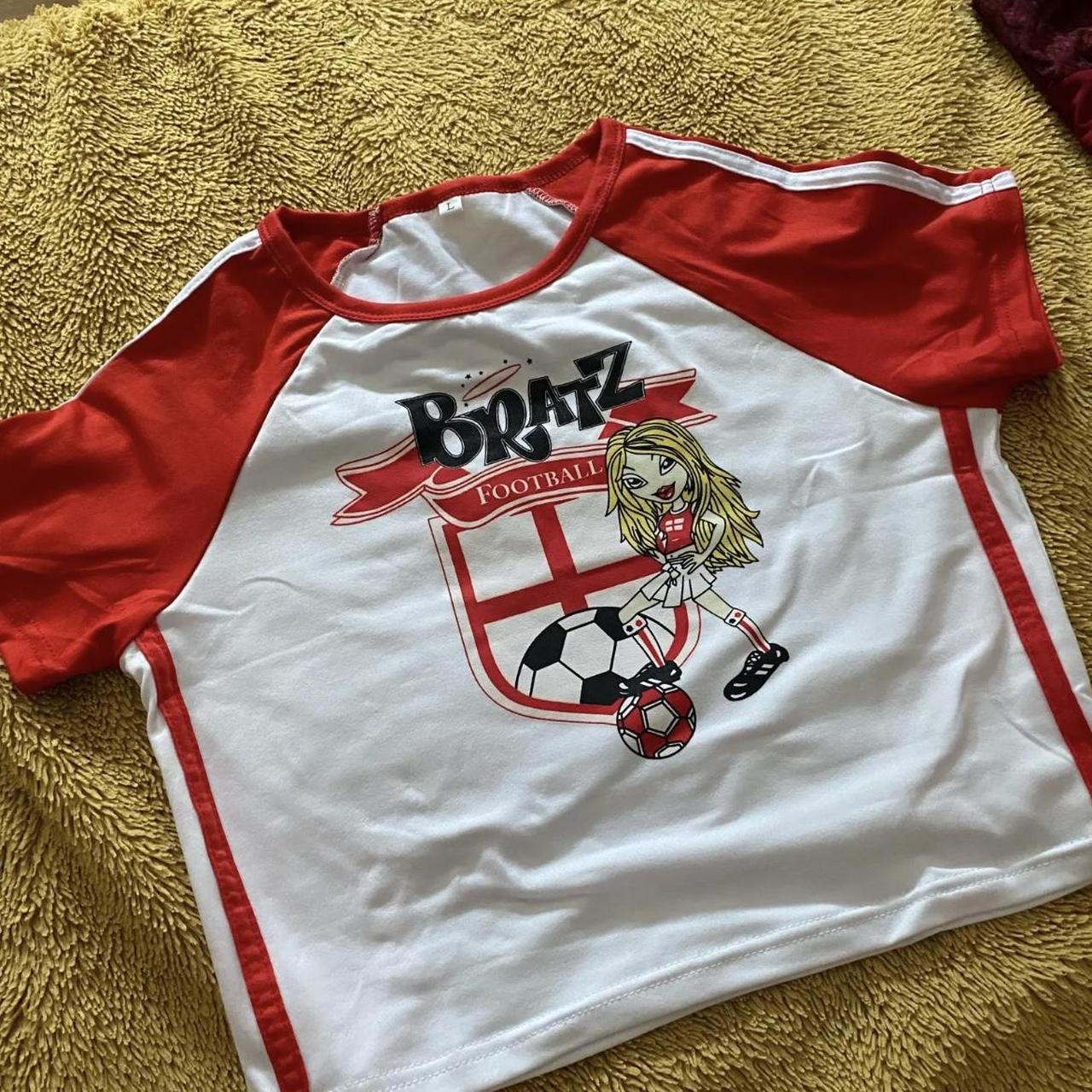 Bratz Football England Crop Top Y2K Worn Once for... - Depop