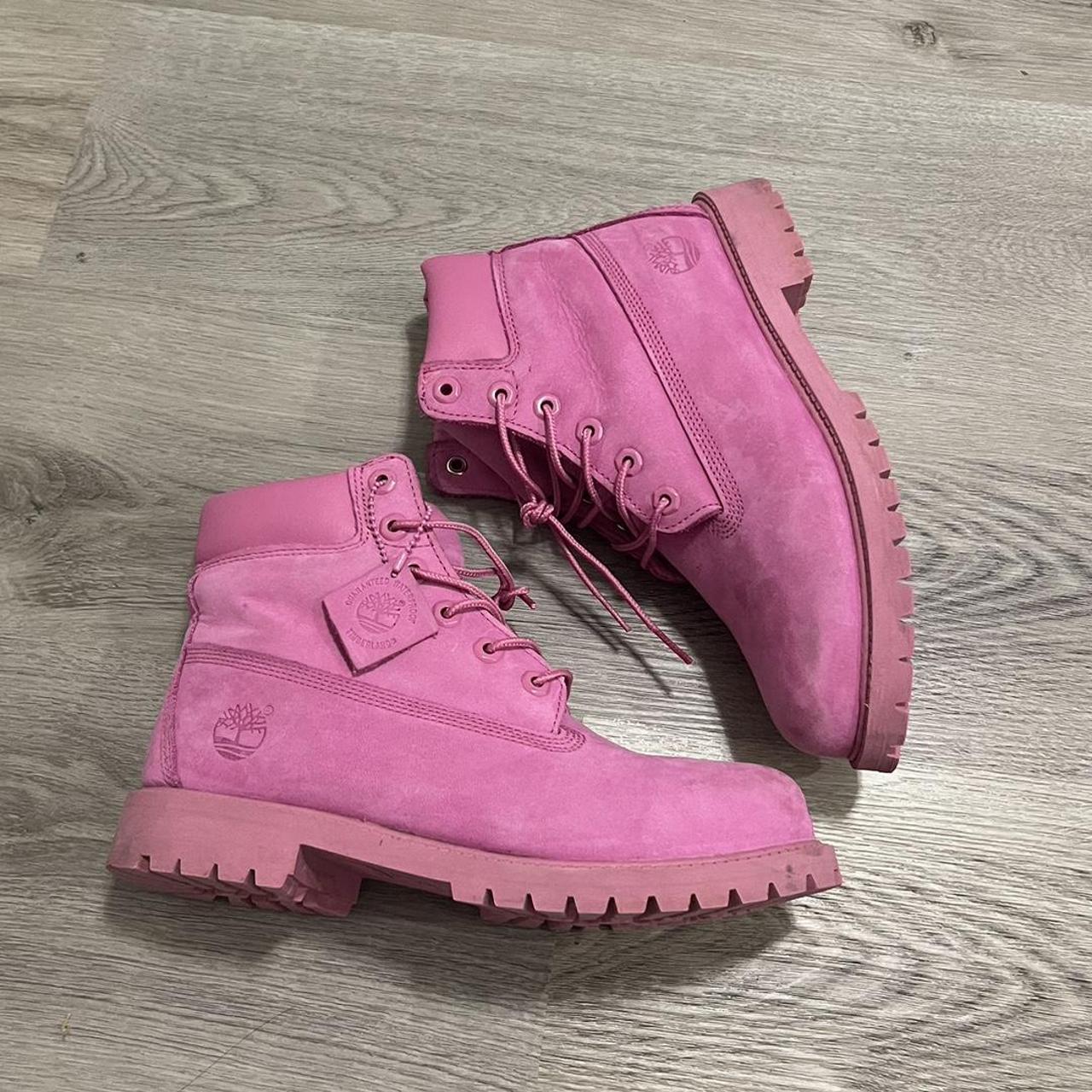 Pink Timberlands Good condition No box - Depop