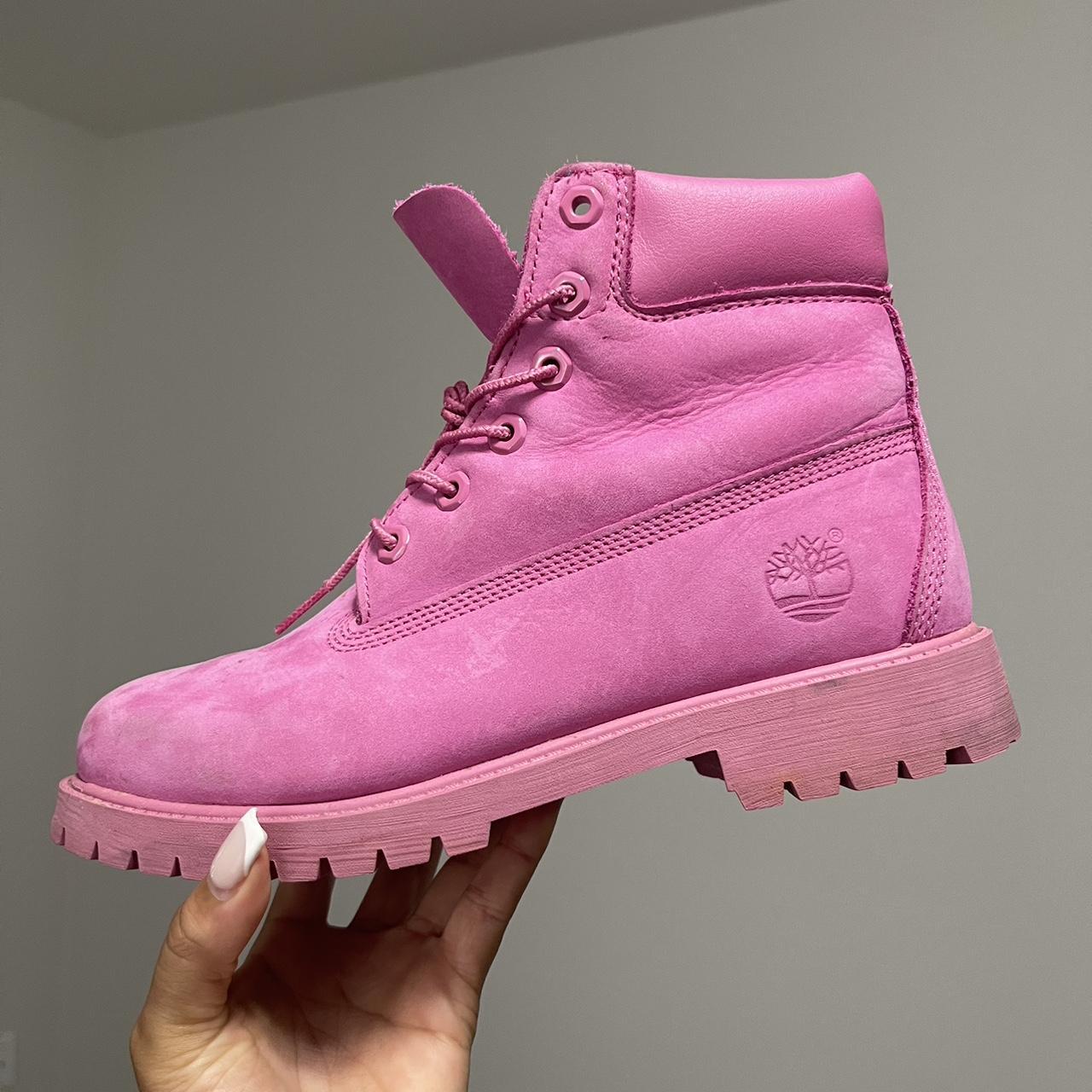 Pink Timberlands Good condition No box - Depop