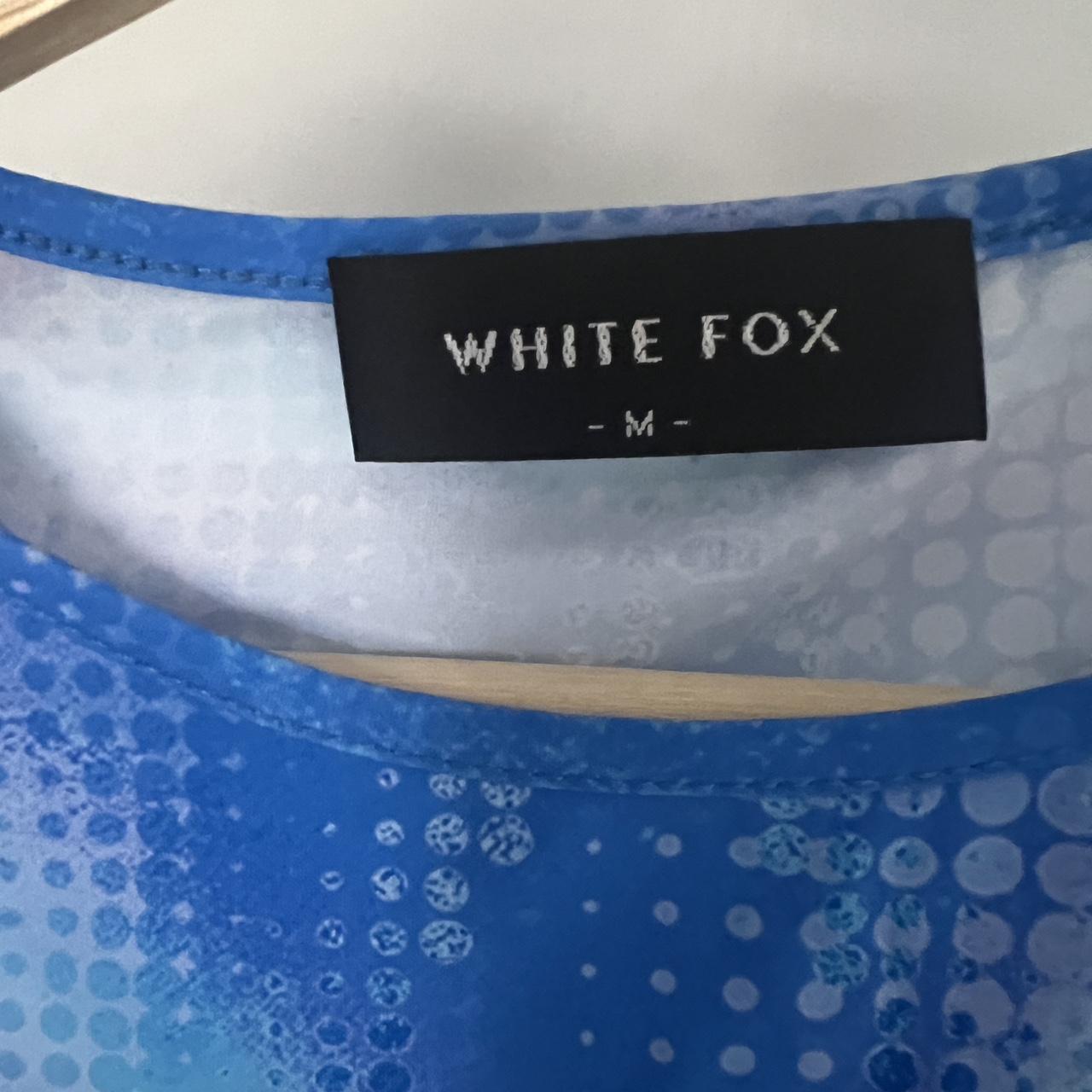 White Fox - Complicated baby tee milky (blue) Size... - Depop