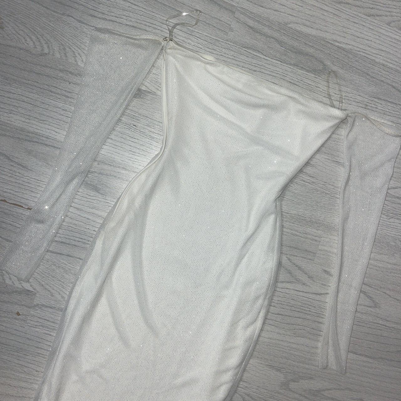 Meshki sparkly white midi dress never worn x - Depop