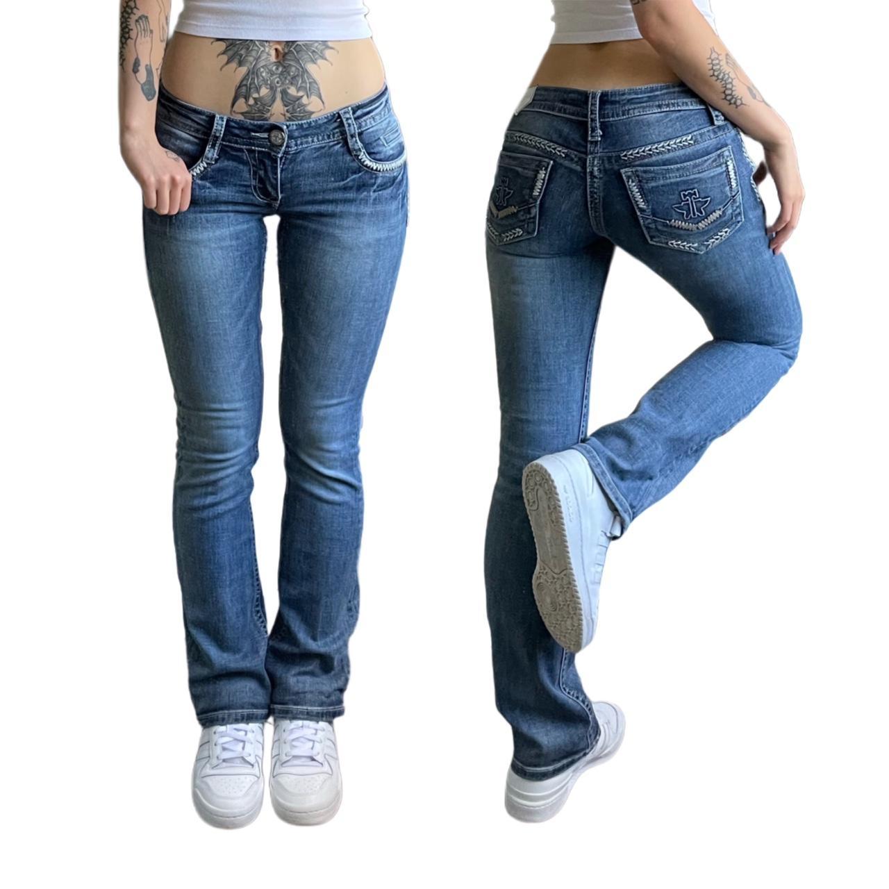 Y2k Low Rise Bootcut Jeans 2000s grunge western low... - Depop