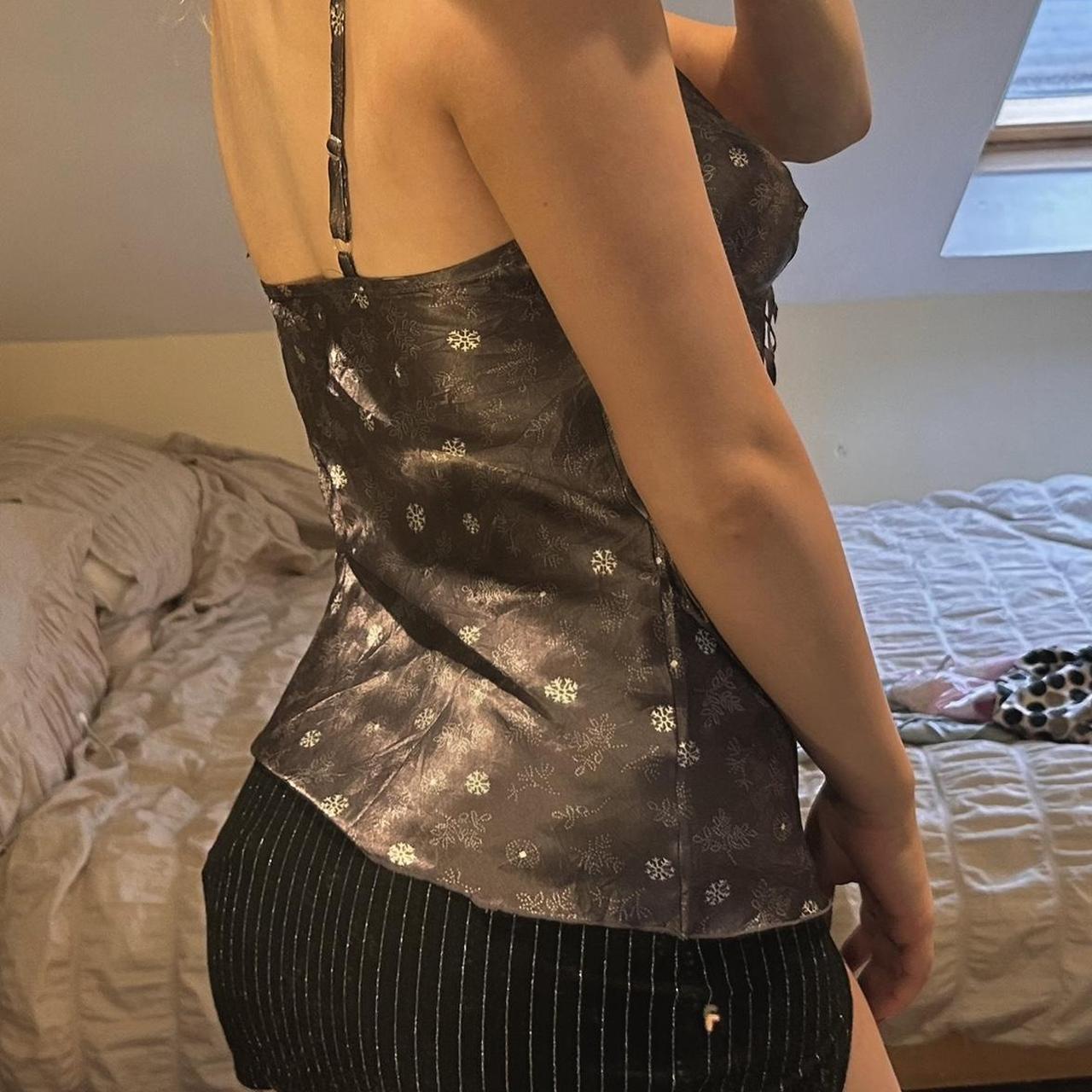 vintage 00s purple satin cami brand - tex lingerie... - Depop