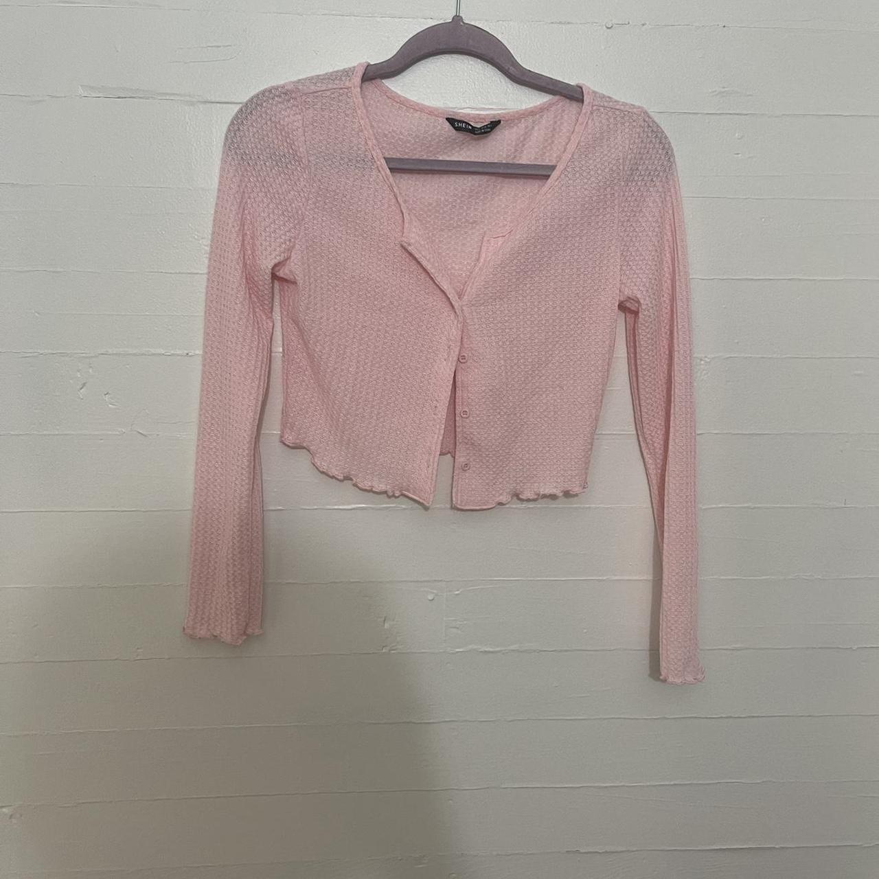 SHEIN Women's Pink Cardigan | Depop