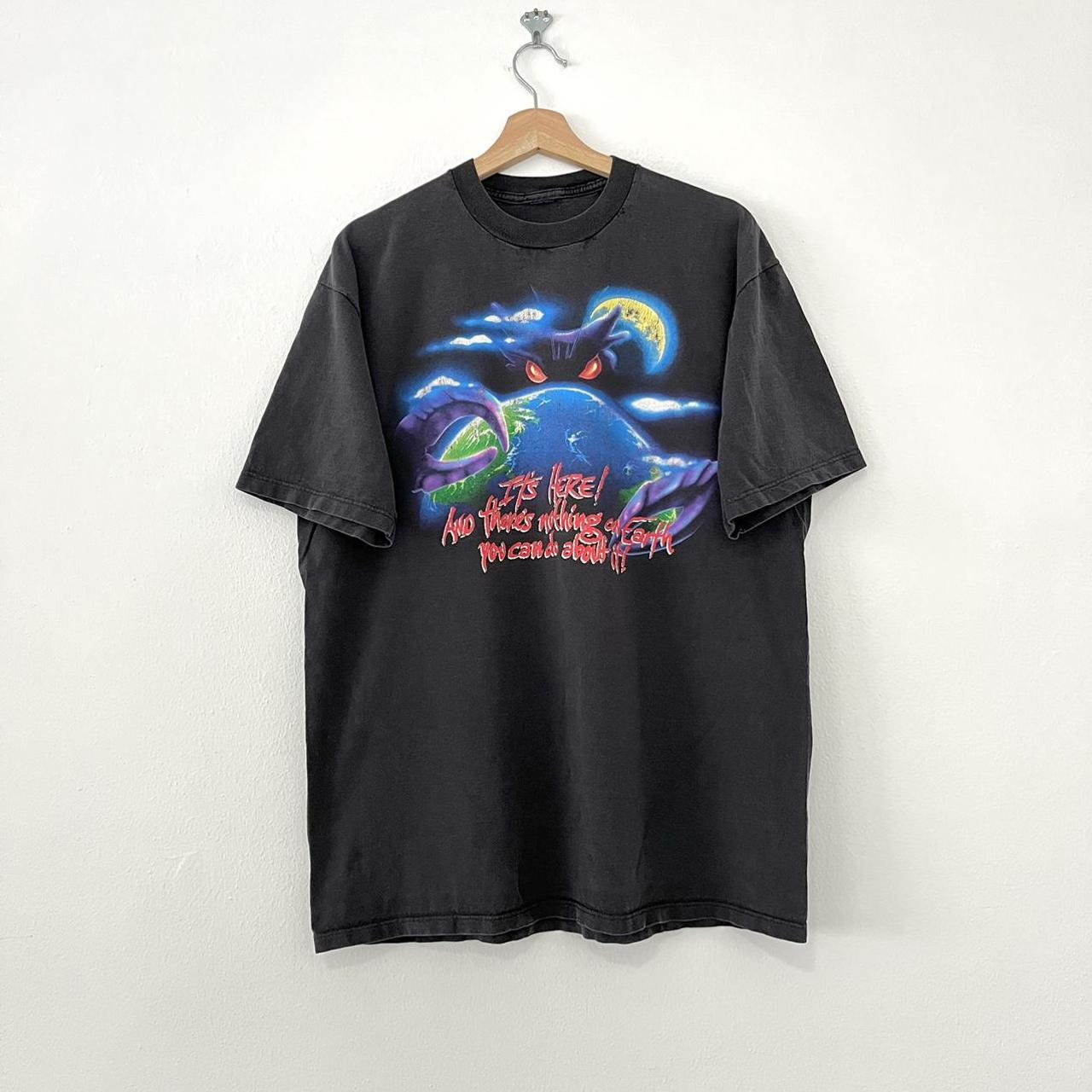 Vintage faded black 90s disney alien encounter t... | Depop
