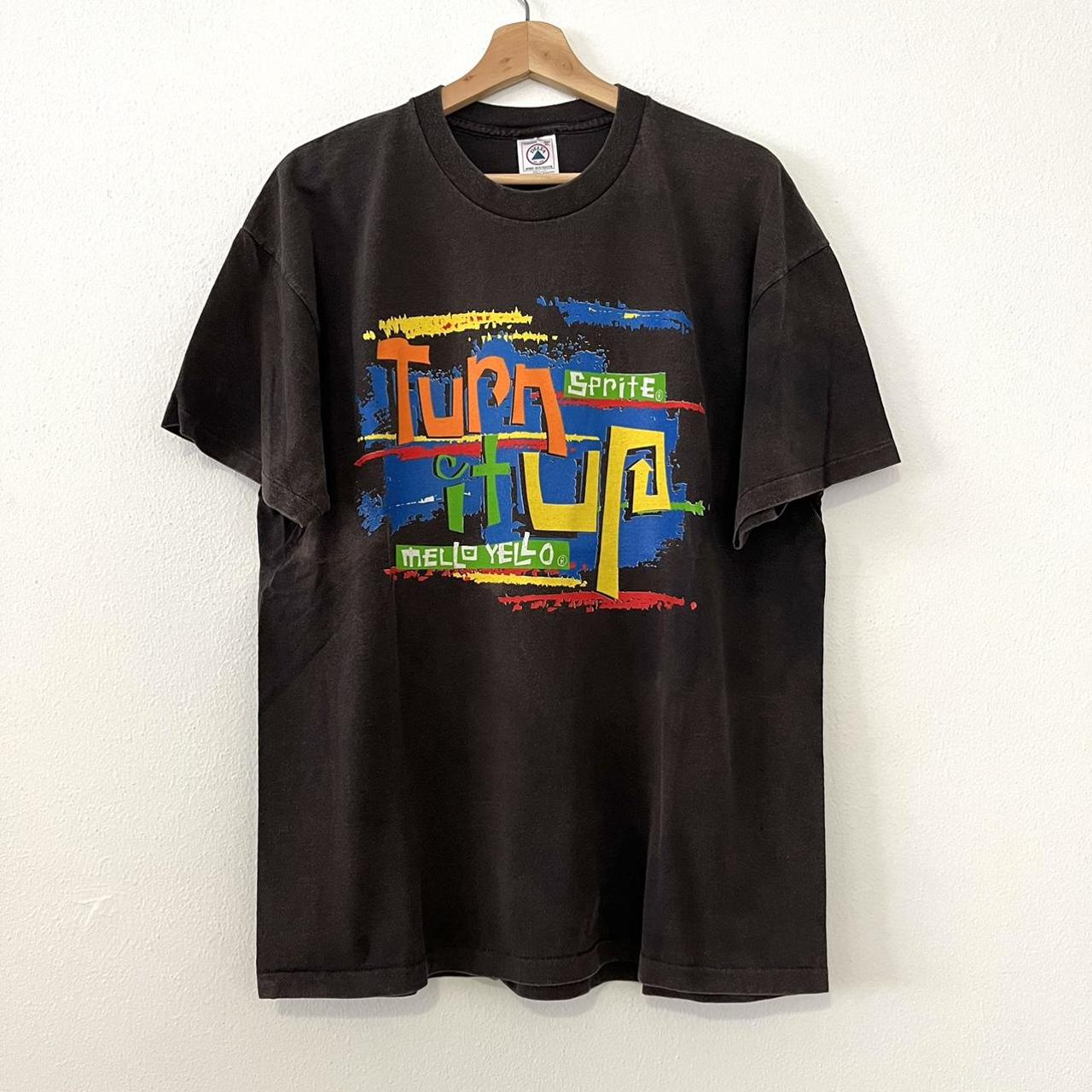 Vintage 90s faded black sprite turn it up mello... - Depop