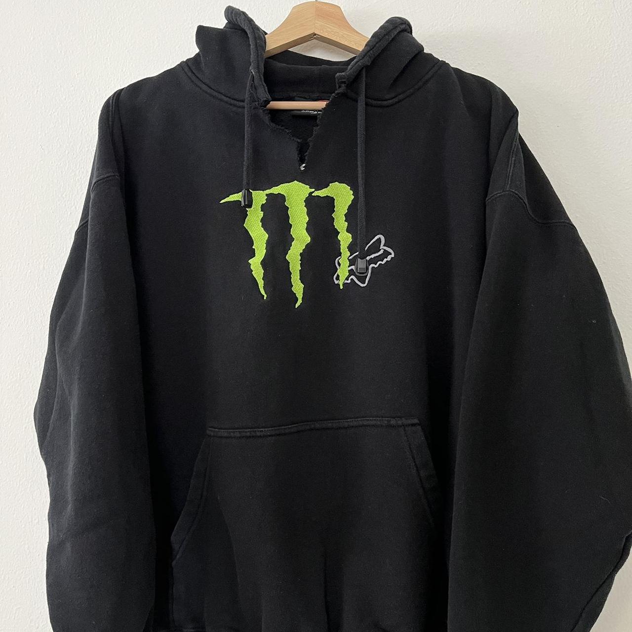 Vintage embroidered monster energy fox racing boxy... - Depop