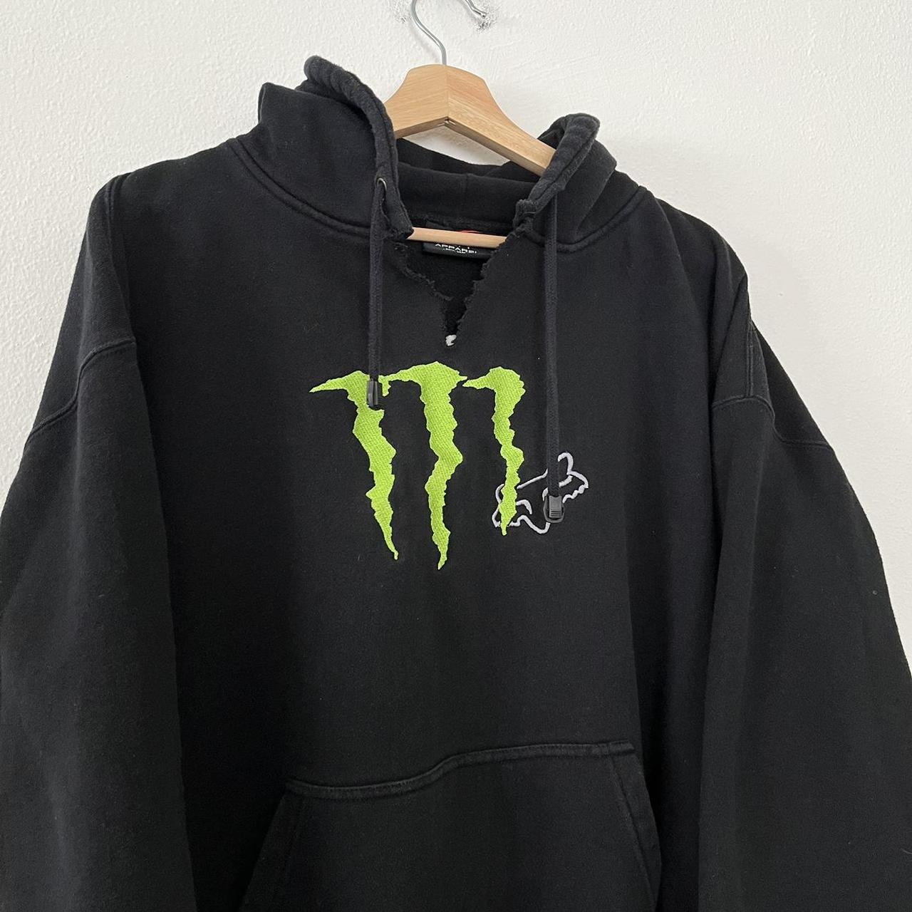 Vintage embroidered monster energy fox racing boxy... - Depop