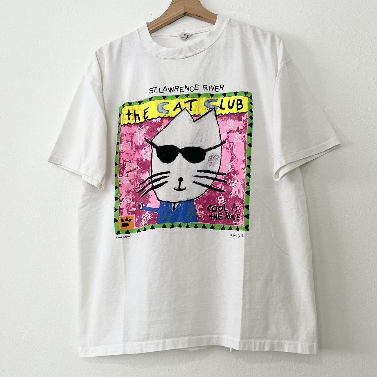 Vintage 90s the cat club made in usa single stitch... | Depop