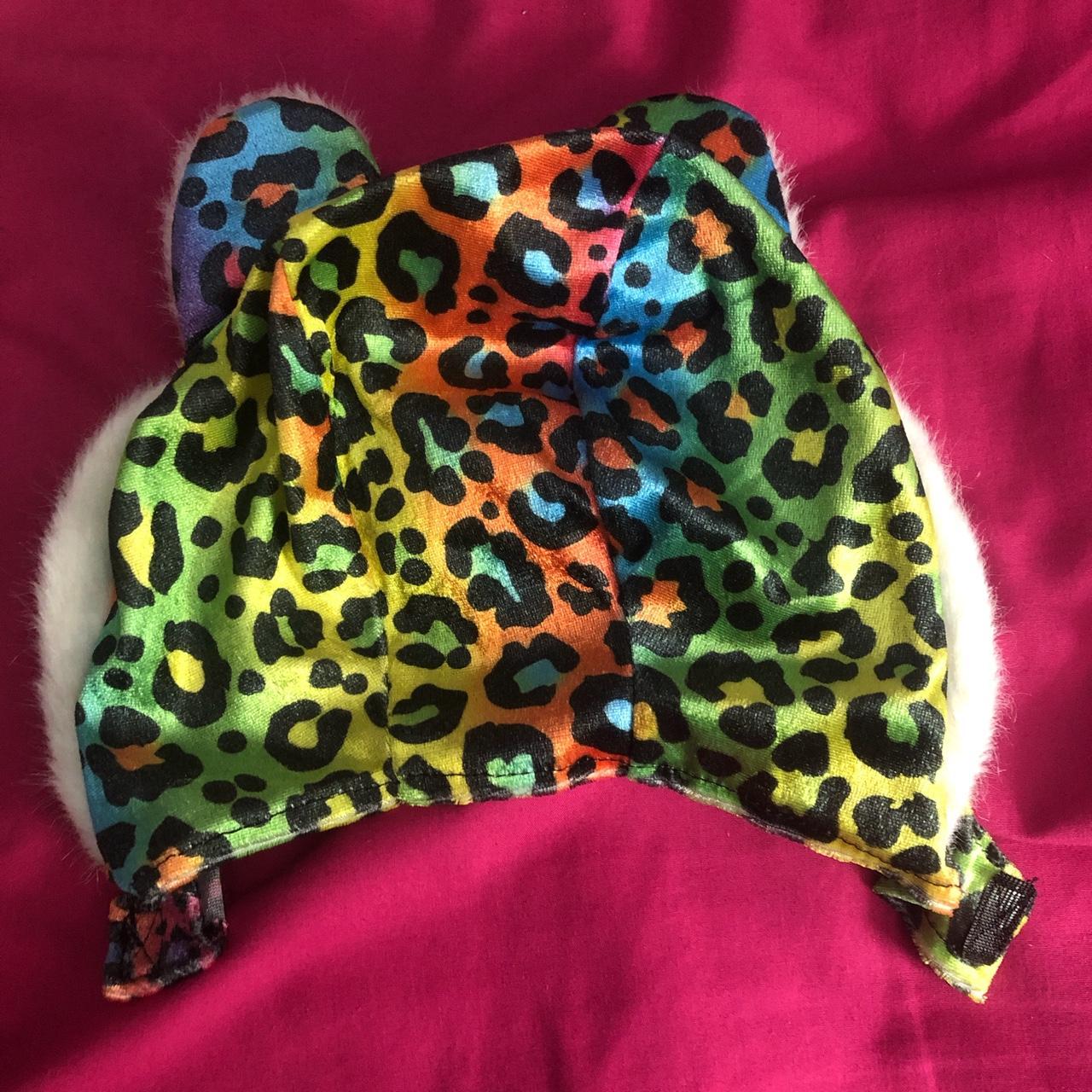 SCENE EMO RAINBOW MULTICOLORED LEOPARD PRINT KITTY... - Depop