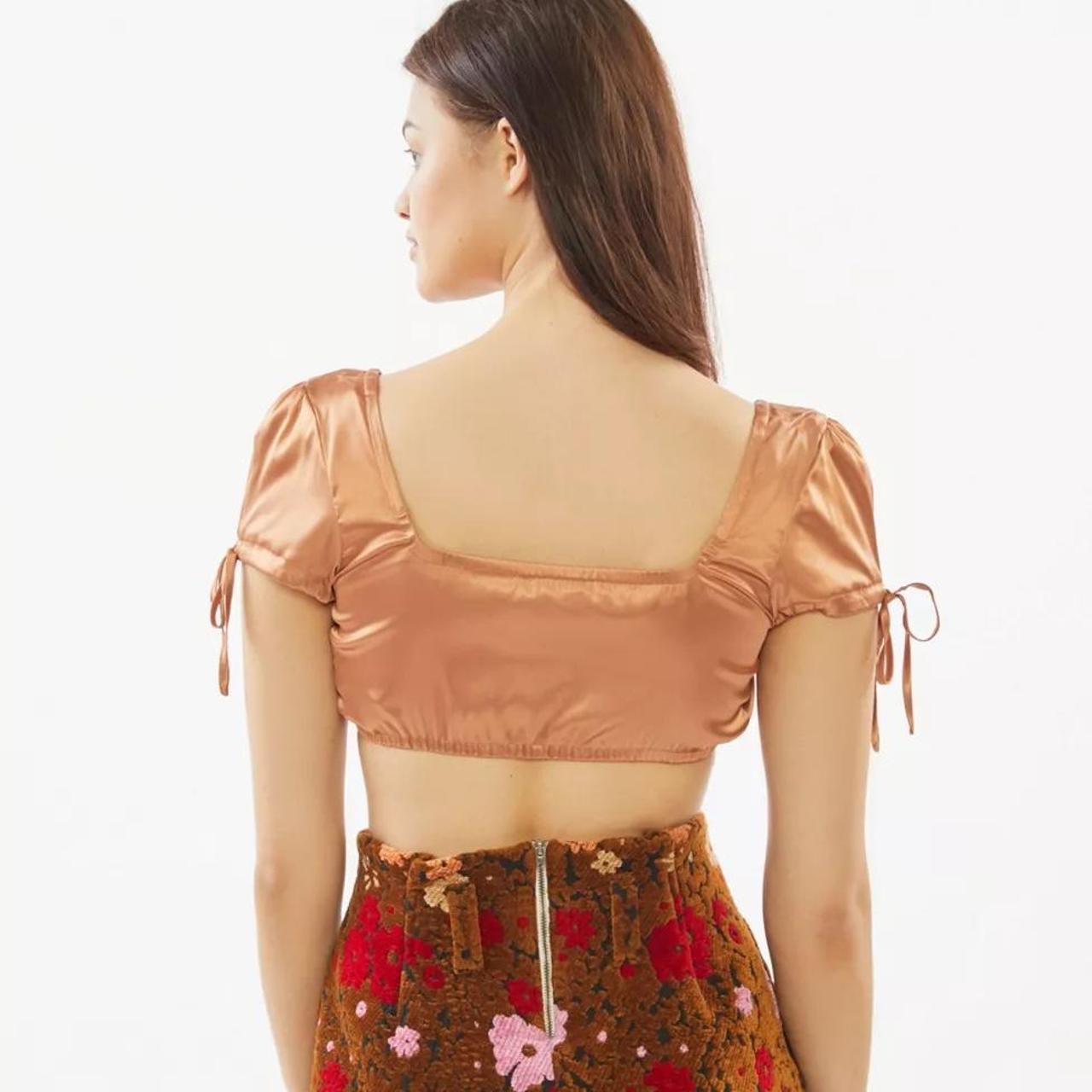 Tiger Mist UO Exclusive Tyra Satin Top Cropped... - Depop