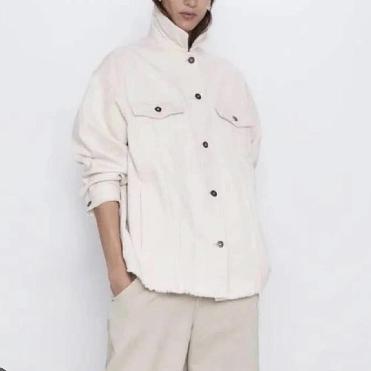 Zara cream shacket size medium, really good... - Depop